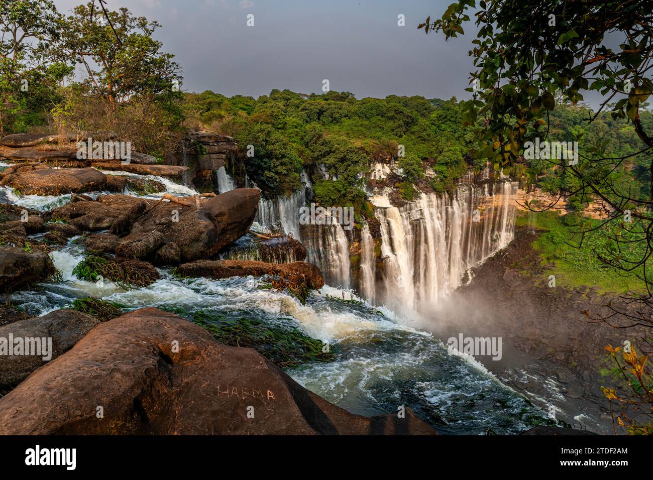 Aerial of the third highest waterfall in Africa, Calandula Falls, Malanje, Angola, Africa Stock ...