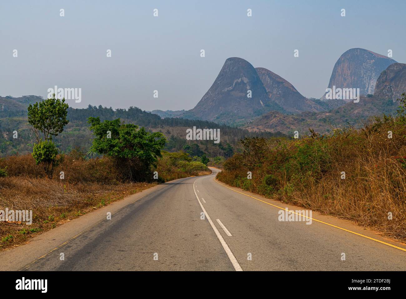 Road leading to the giant granite boulders of Conda, Kumbira Forest ...