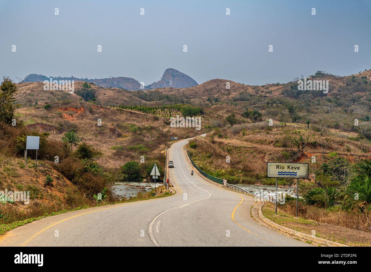 Road over the Cuvo River (Rio Keve), near confluence with Toeota River ...