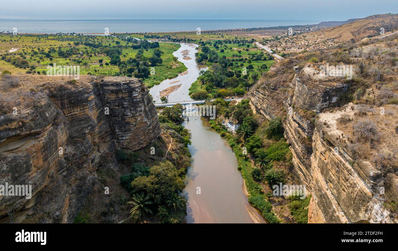 Aerial of the Rio Cubal Canyon, Angola, Africa Stock Photo - Alamy