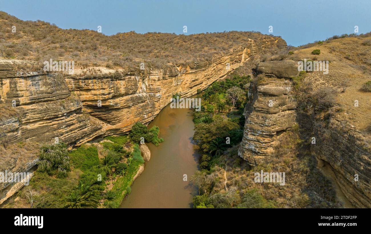Aerial of the Rio Cubal Canyon, Angola, Africa Stock Photo - Alamy