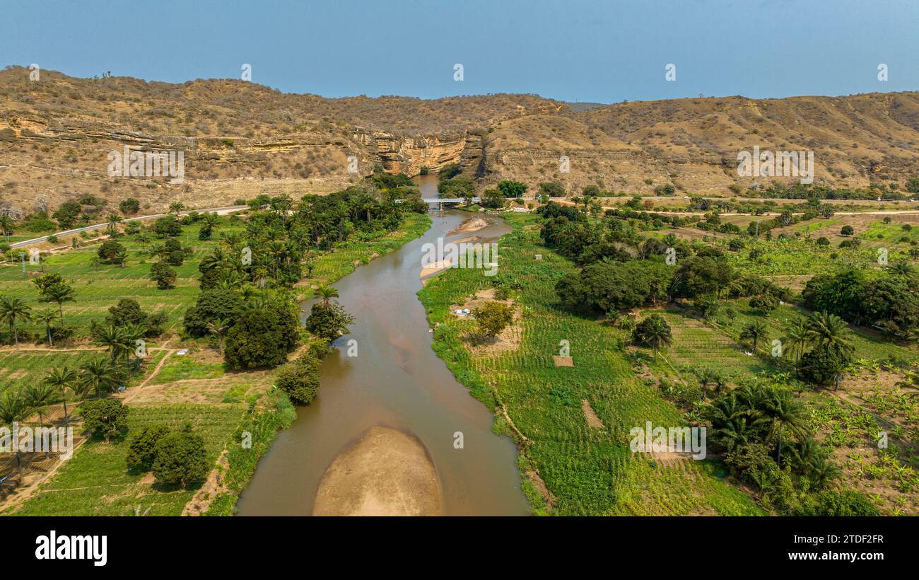 Aerial of the Rio Cubal Canyon, Angola, Africa Stock Photo - Alamy