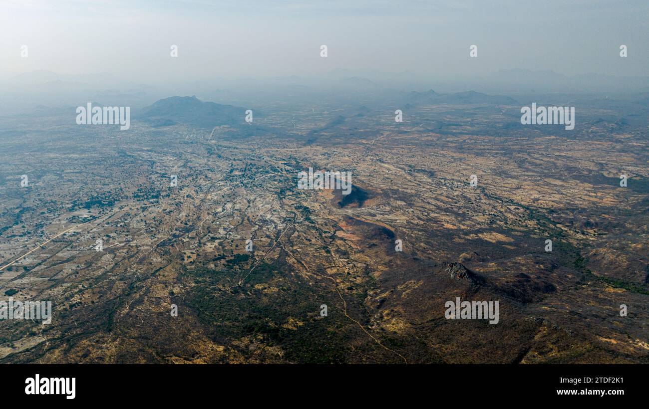 Aerial of the Tundavala Gap, great escarpment Serra da Leba, Lubango ...