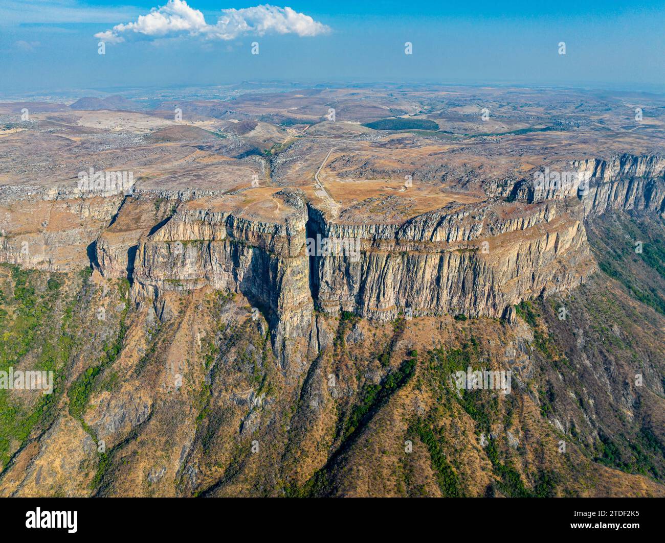 Aerial of the Tundavala Gap, great escarpment Serra da Leba, Lubango ...