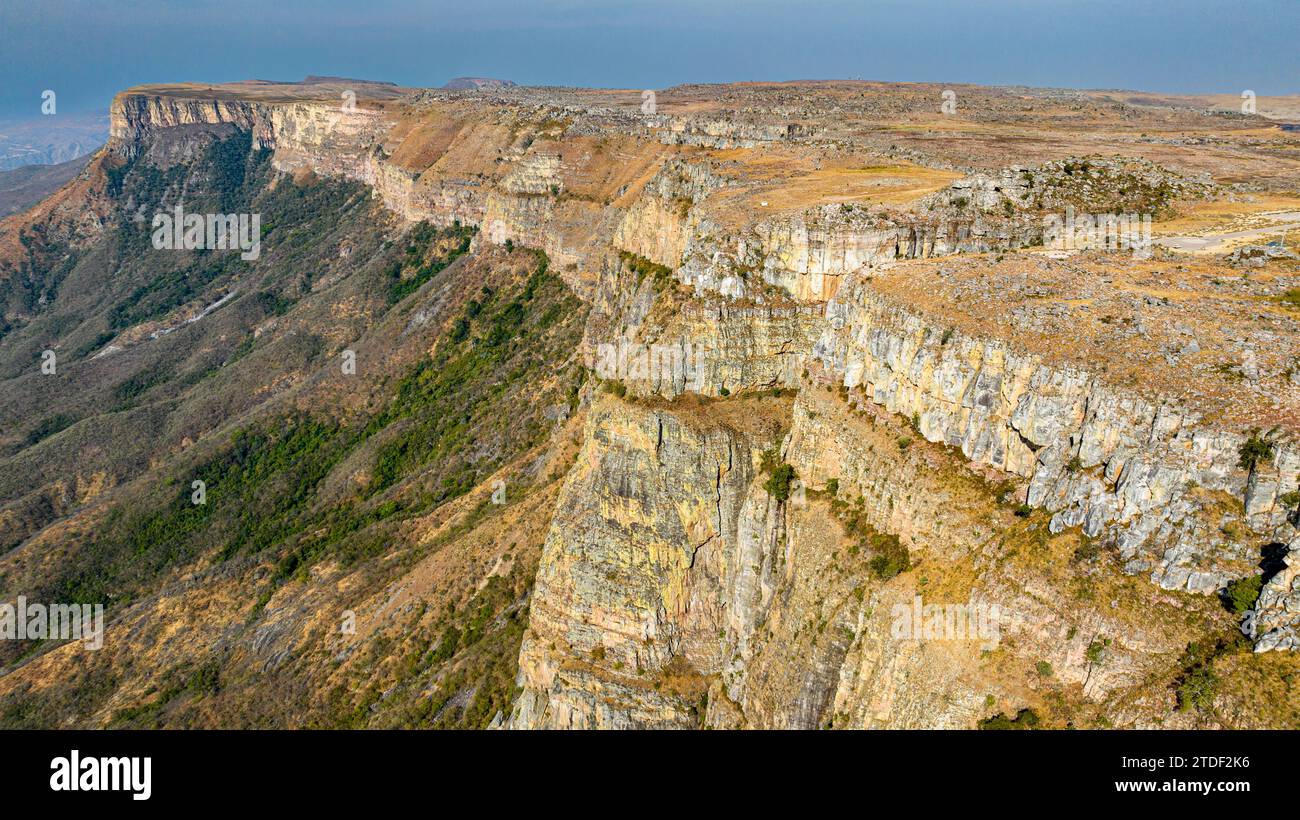 Aerial of the Tundavala Gap, great escarpment Serra da Leba, Lubango ...