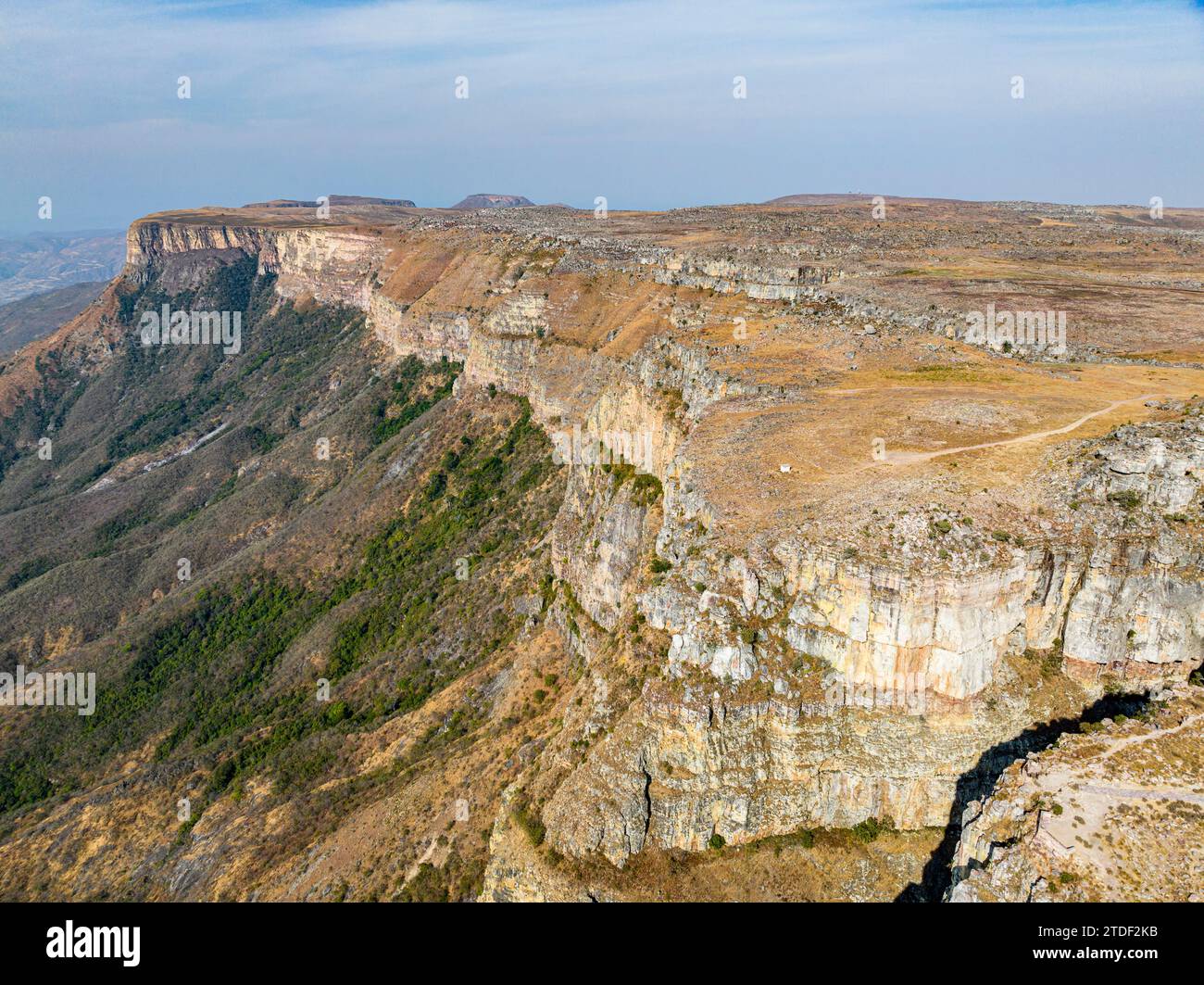 Aerial of the Tundavala Gap, great escarpment Serra da Leba, Lubango ...