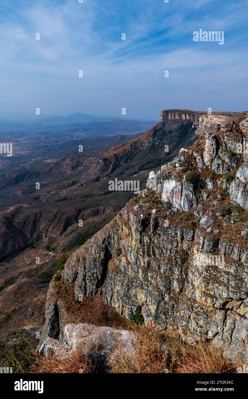 Aerial of the Tundavala Gap, great escarpment Serra da Leba, Lubango ...