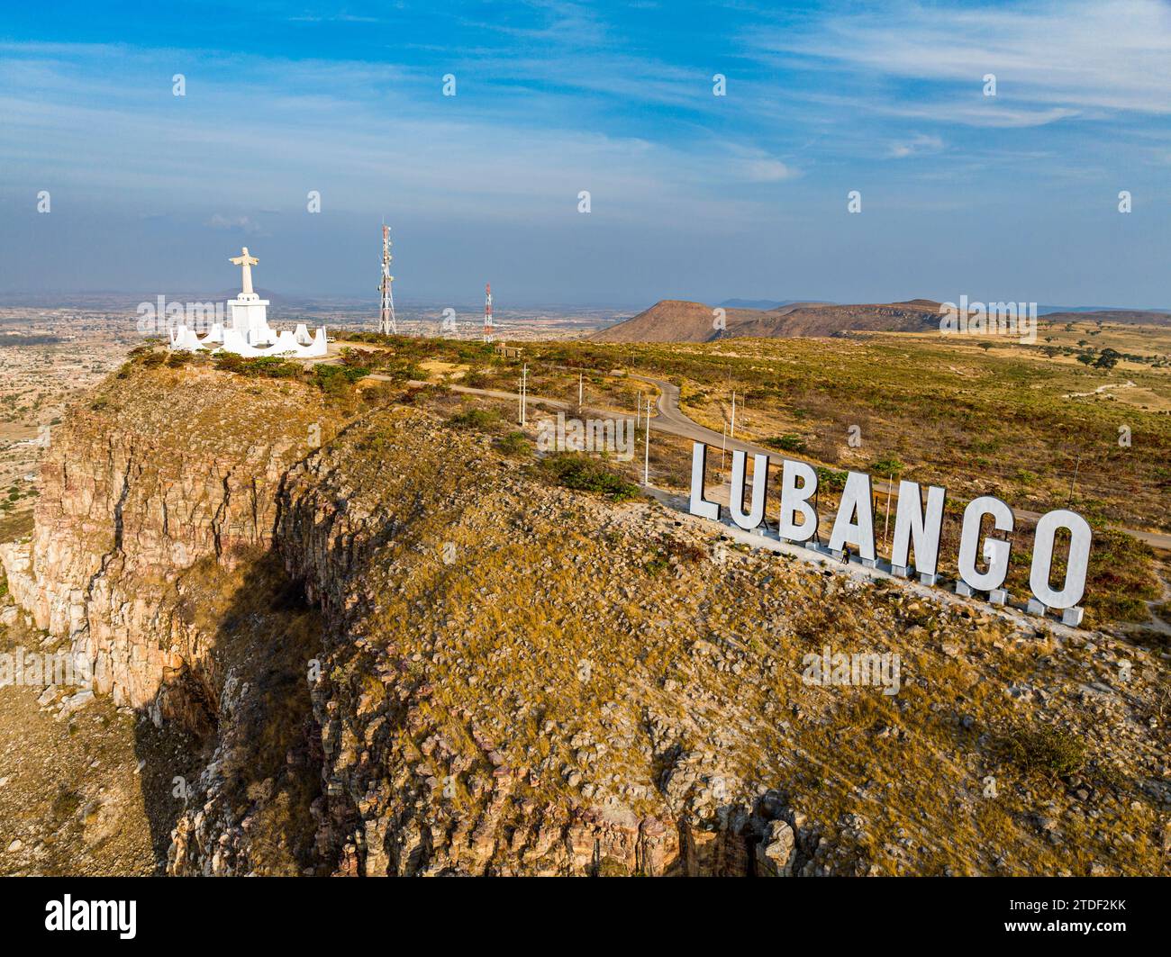 Lubango sign next to Christ the King Statue, overlooking Lubango ...