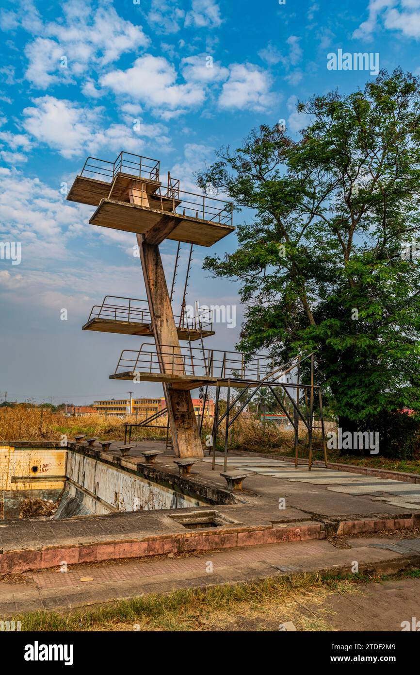 Abandoned public swimming pool, Luena, Moxico, Angola, Africa Stock ...