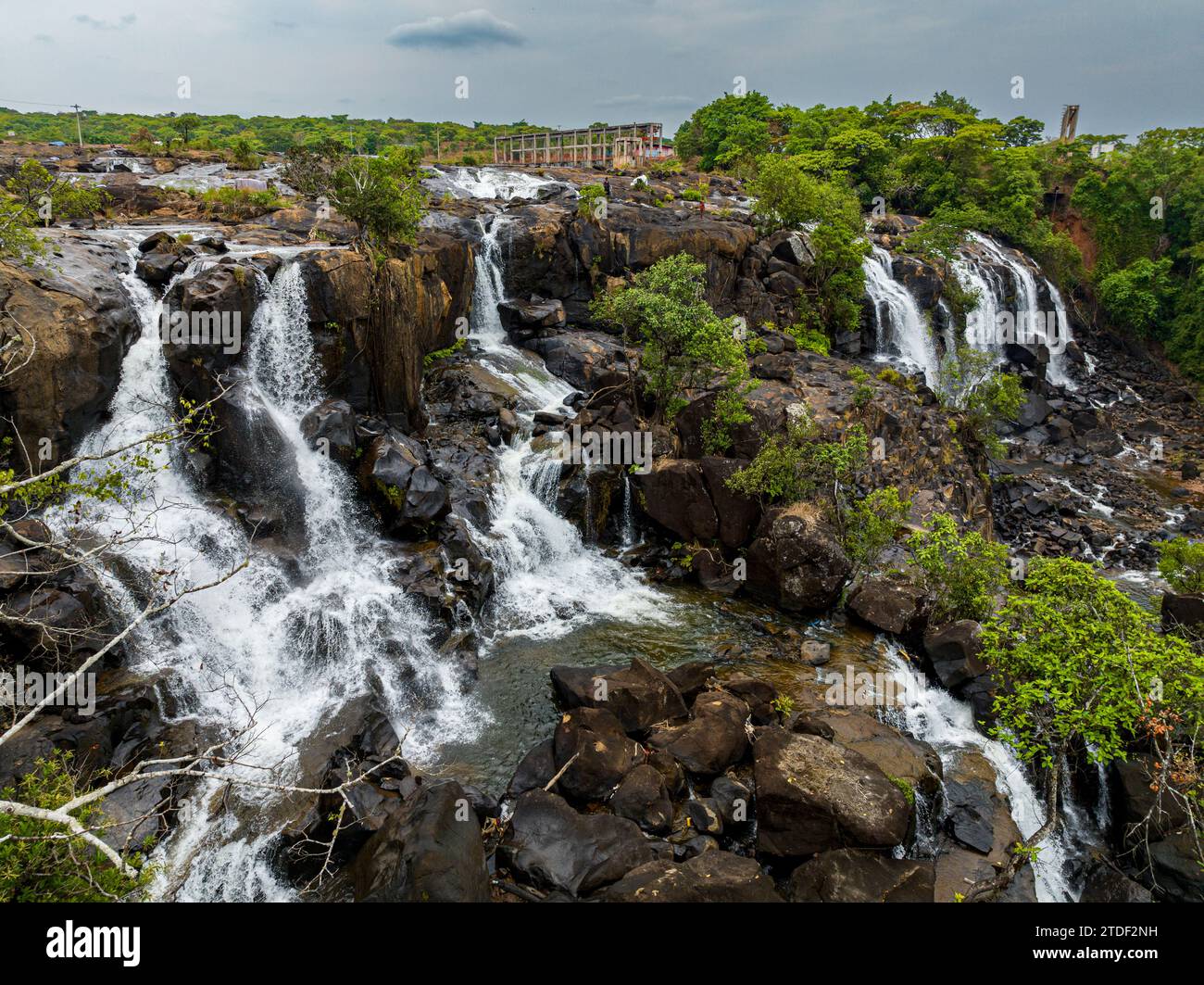 Aerial of Chiumbe waterfalls, Lunda Sul, Angola, Africa Stock Photo - Alamy