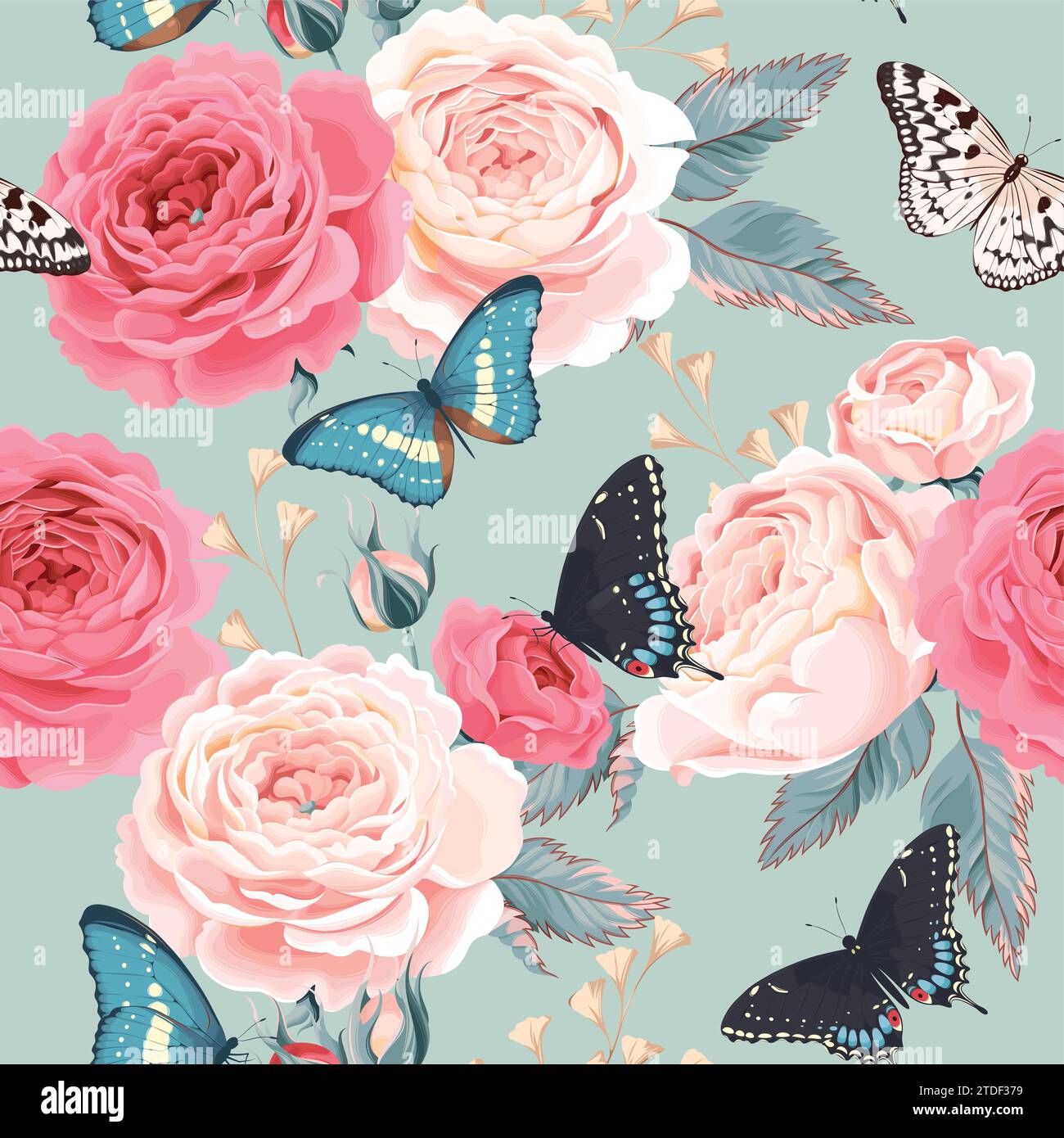 Seamless romantic rose flower Stock Vector Images - Alamy