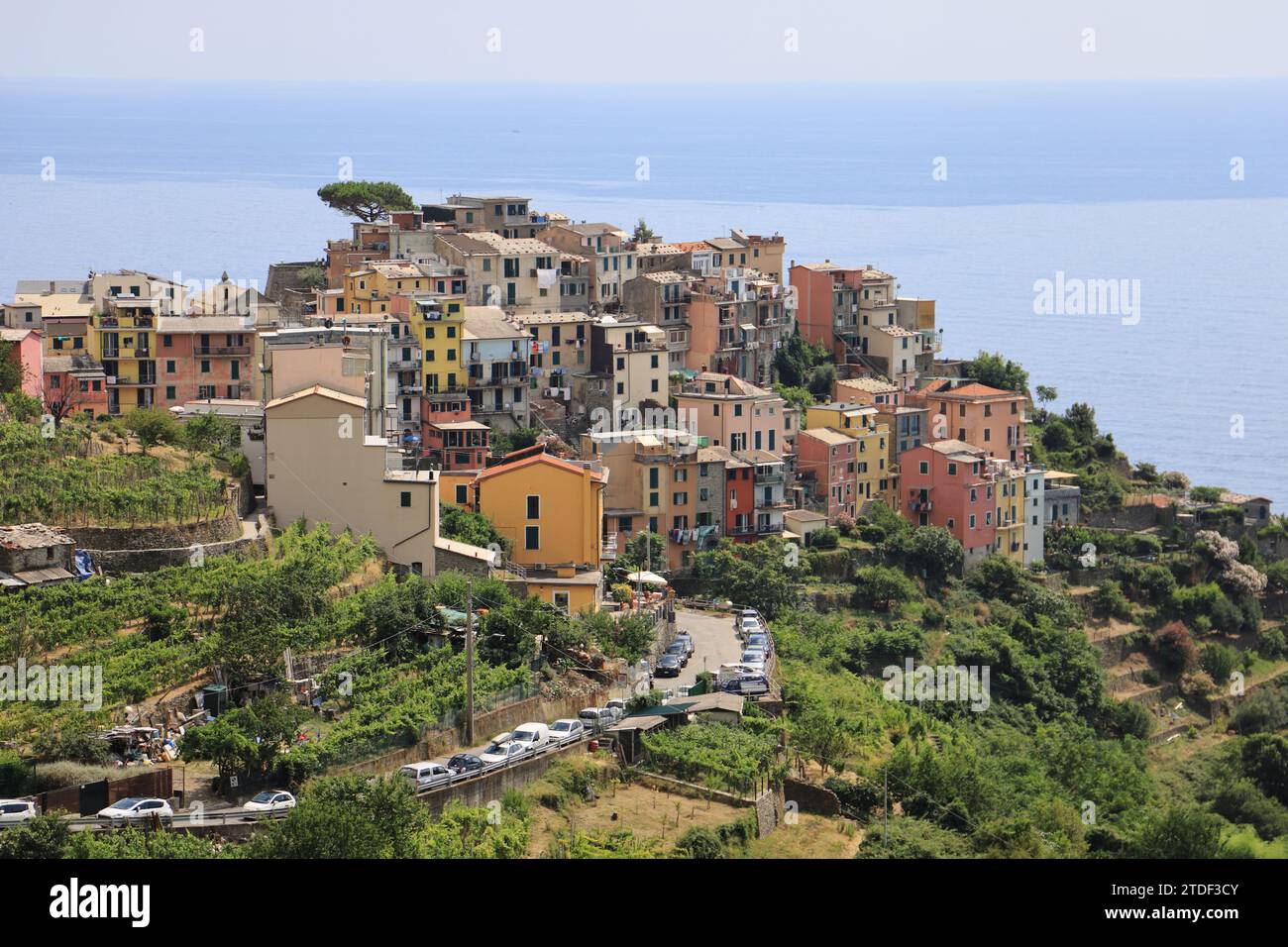 Corniglia, one of the five towns of the Cinque Terre National Park ...