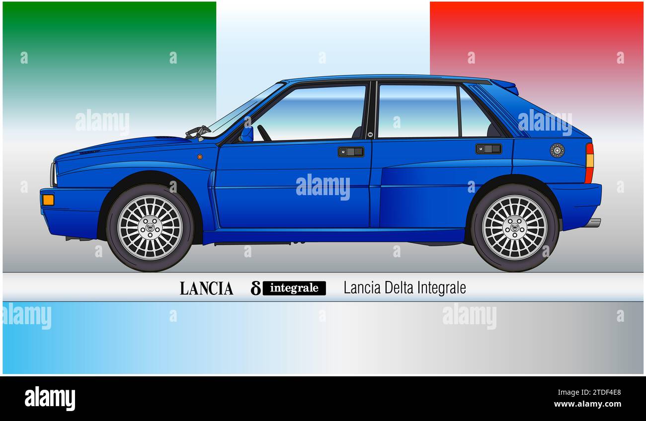 Italy, year 2014, Lancia Delta Integrale Rally vintage car, Italy ...