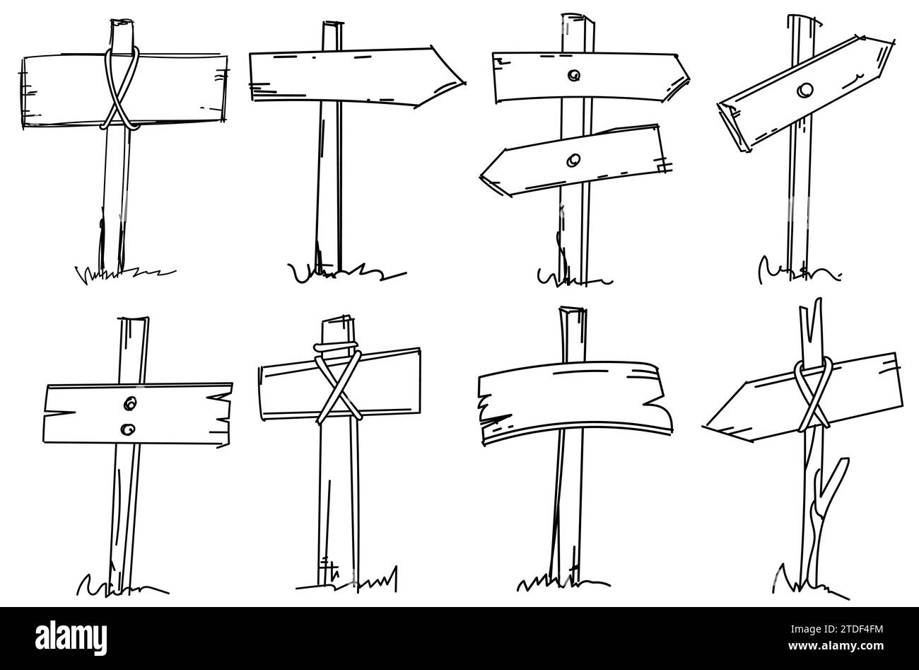 Hand-Drawn Doodle Set In Vector Features A Coloring Page With Various ...