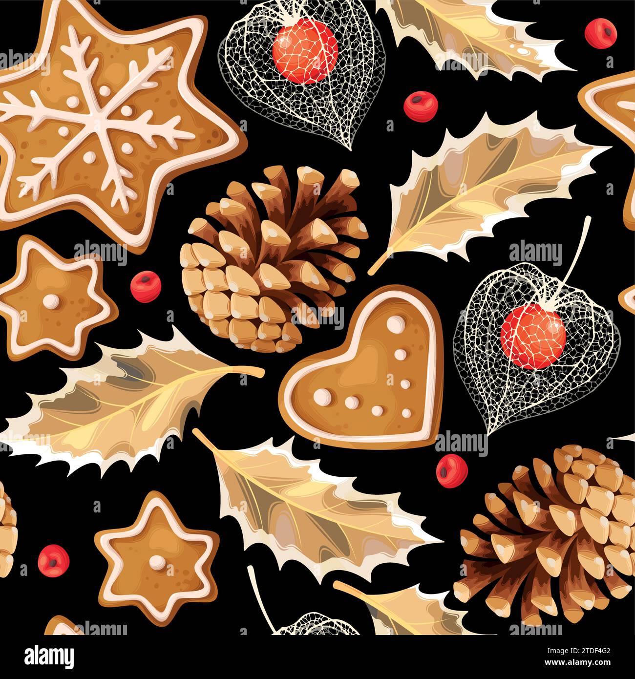 Gingerbread xmas tree Stock Vector Images - Alamy