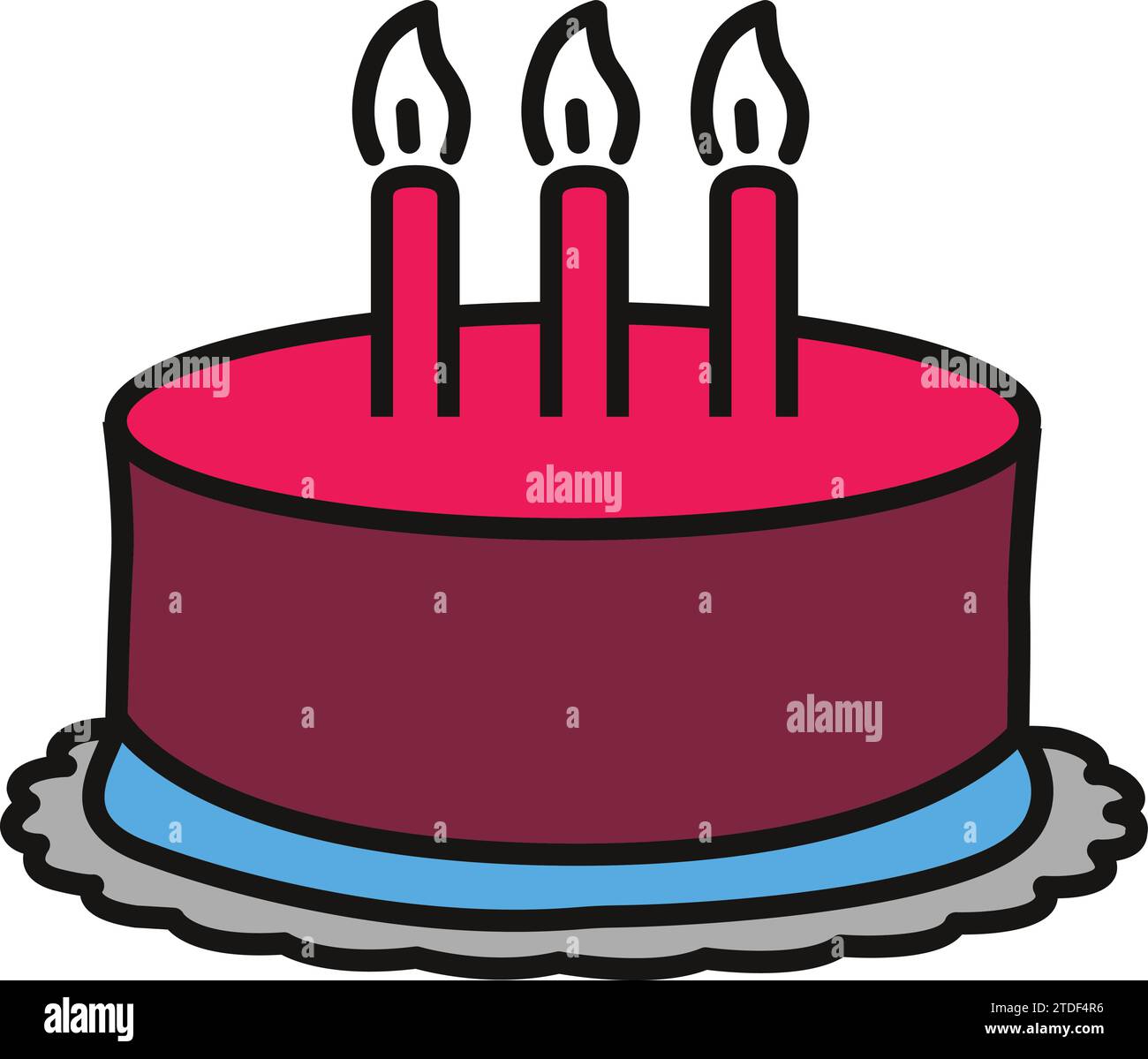 Birthday cake with candles Cake icon. Symbol of the holiday, birthday ...