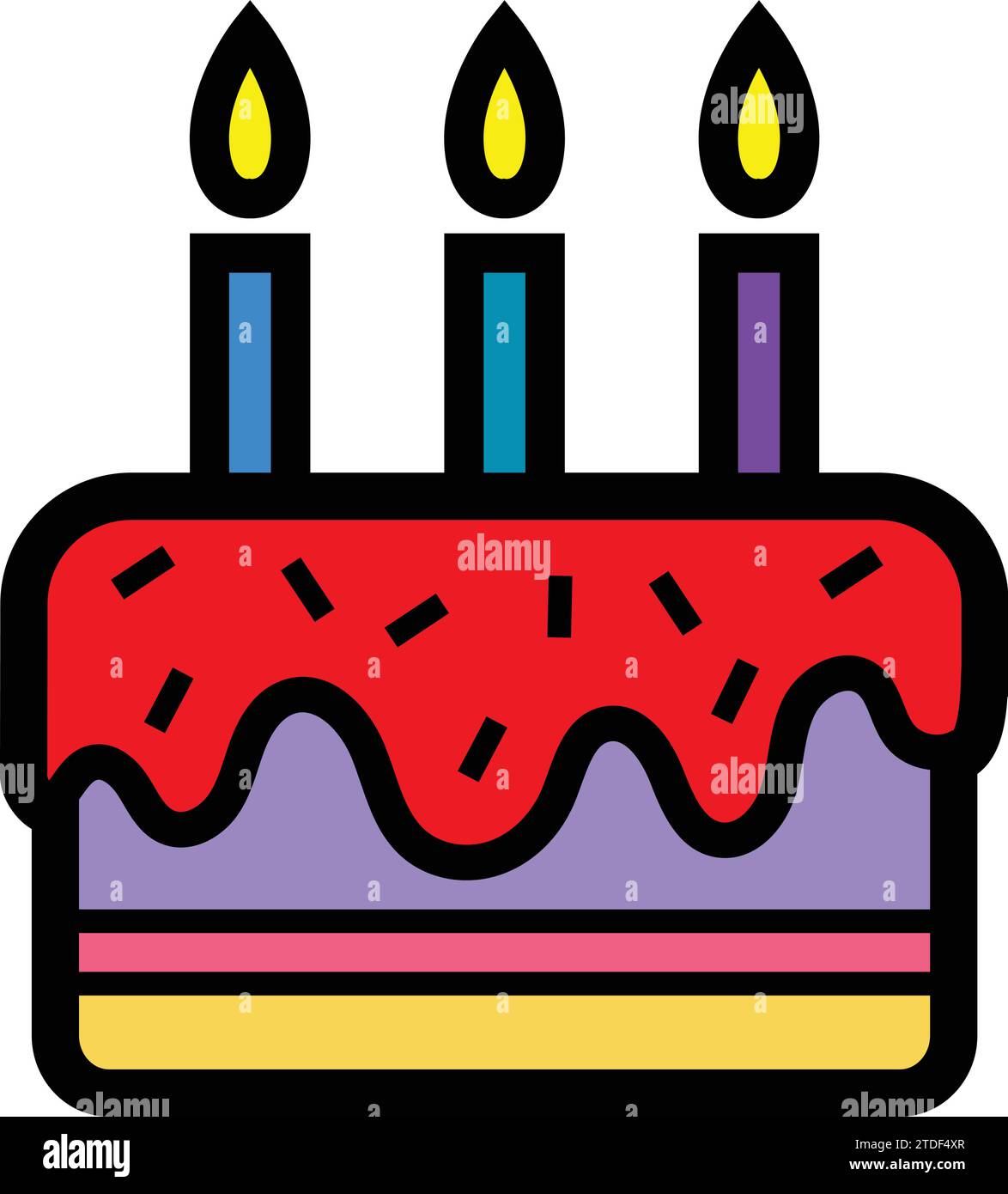 Birthday cake with candles Cake icon. Symbol of the holiday, birthday ...