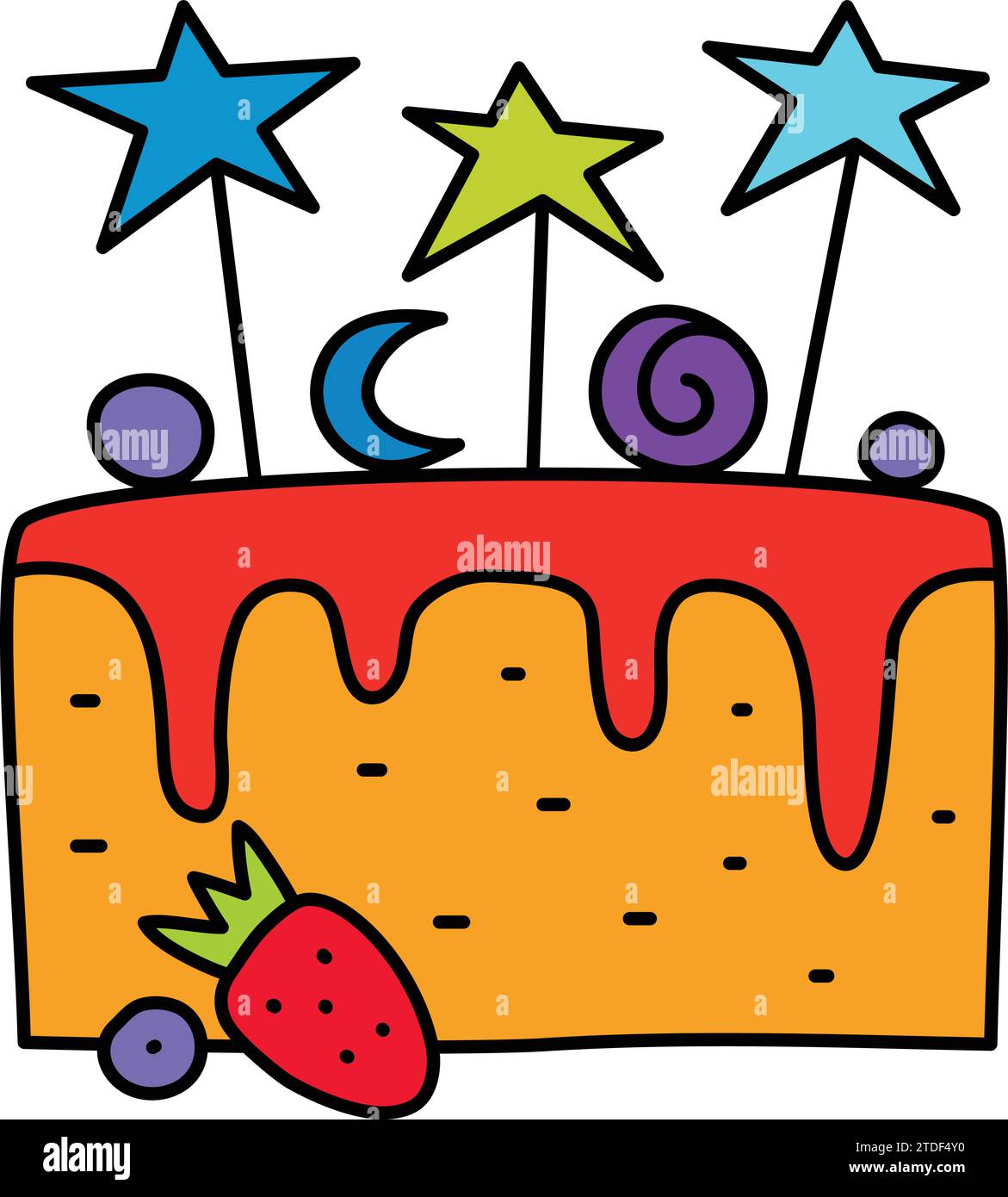 Birthday cake with candles Cake icon. Symbol of the holiday, birthday ...