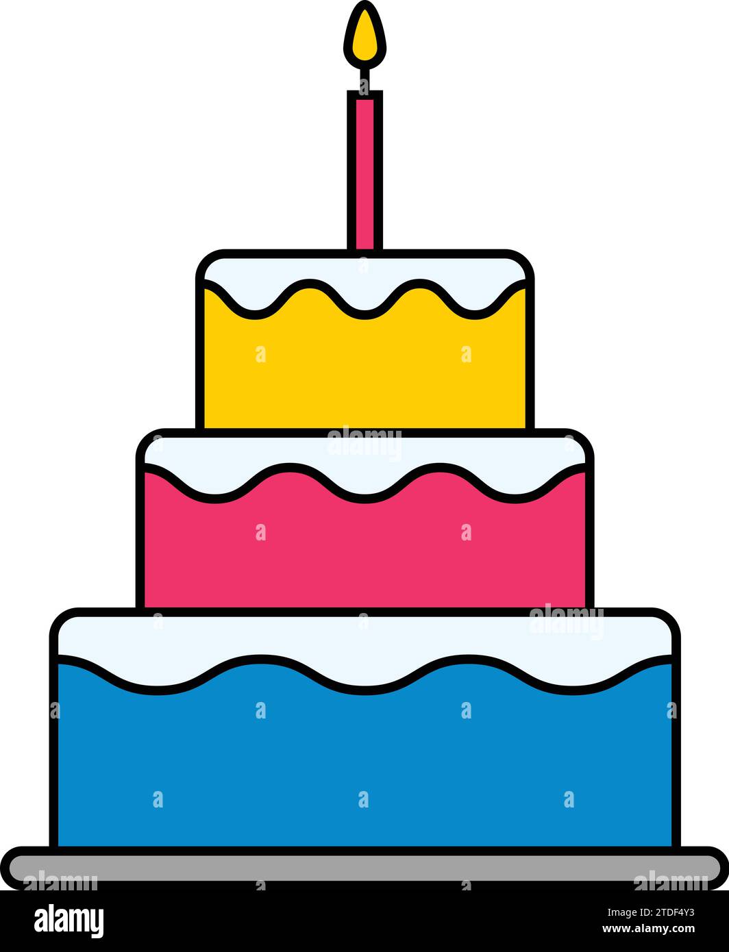 Birthday cake with candles Cake icon. Symbol of the holiday, birthday ...