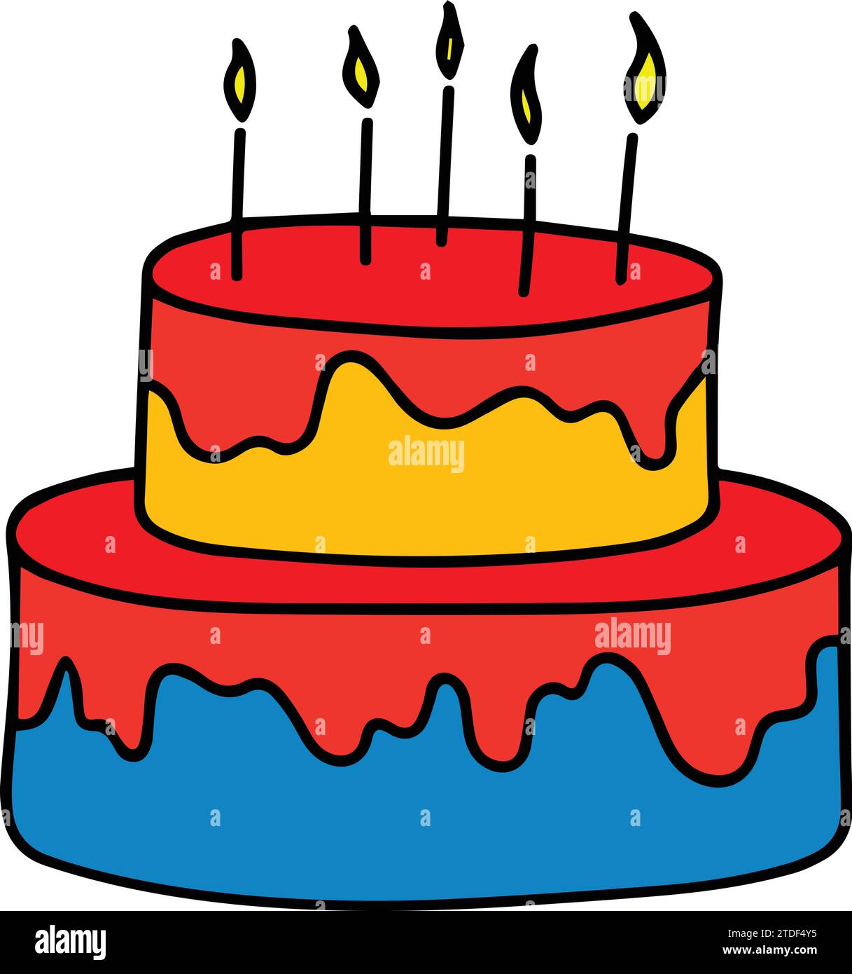 Birthday cake with candles Cake icon. Symbol of the holiday, birthday ...