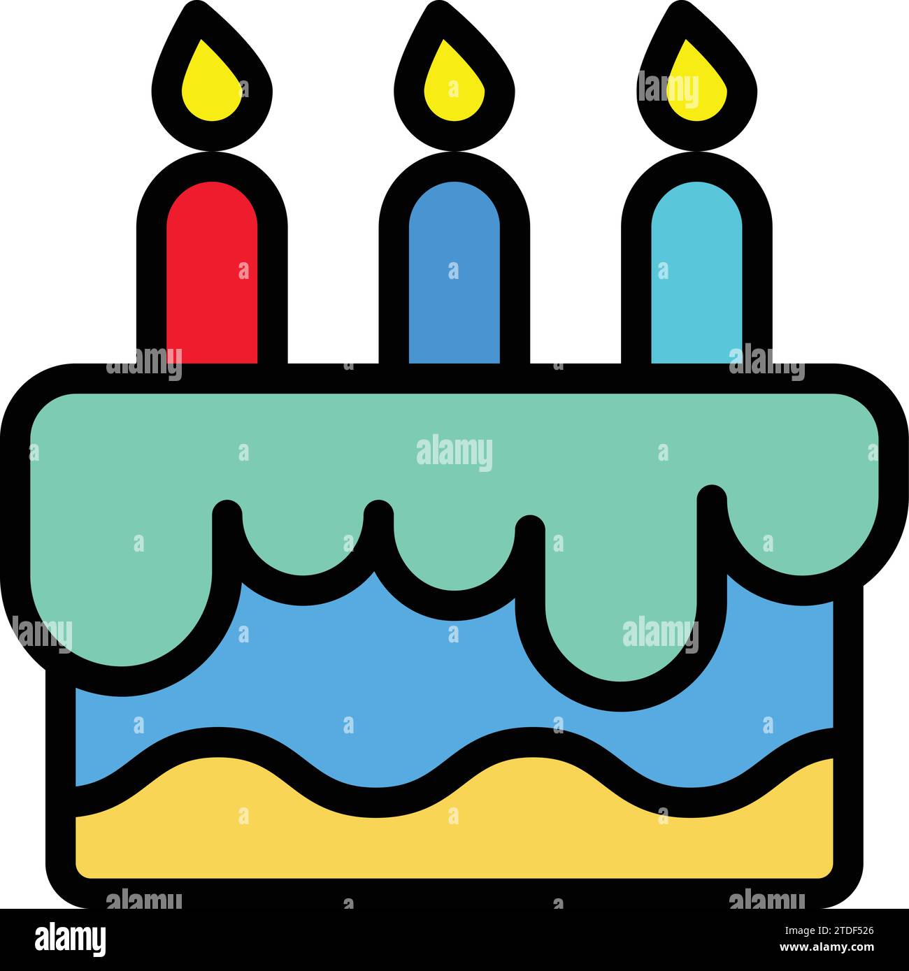 Birthday cake with candles Cake icon. Symbol of the holiday, birthday ...