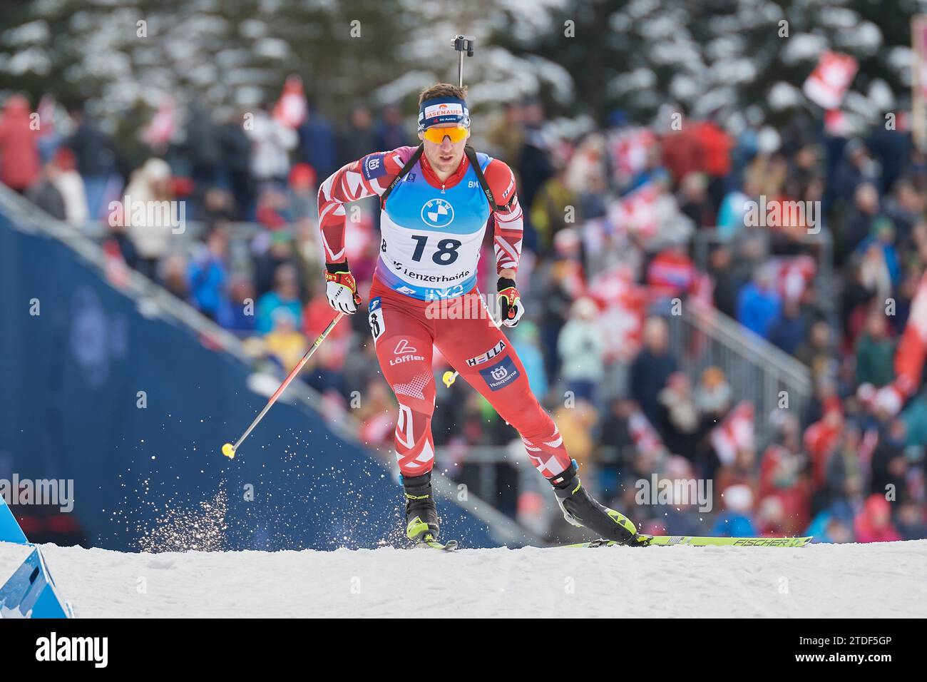 Lenzerheide, Schweiz, 15. Dezember 2023. Komatz David AUT beim 10 km ... Lenzerheide, Schweiz, 15. Dezember 2023. Komatz David AUT beim 10 km ...
