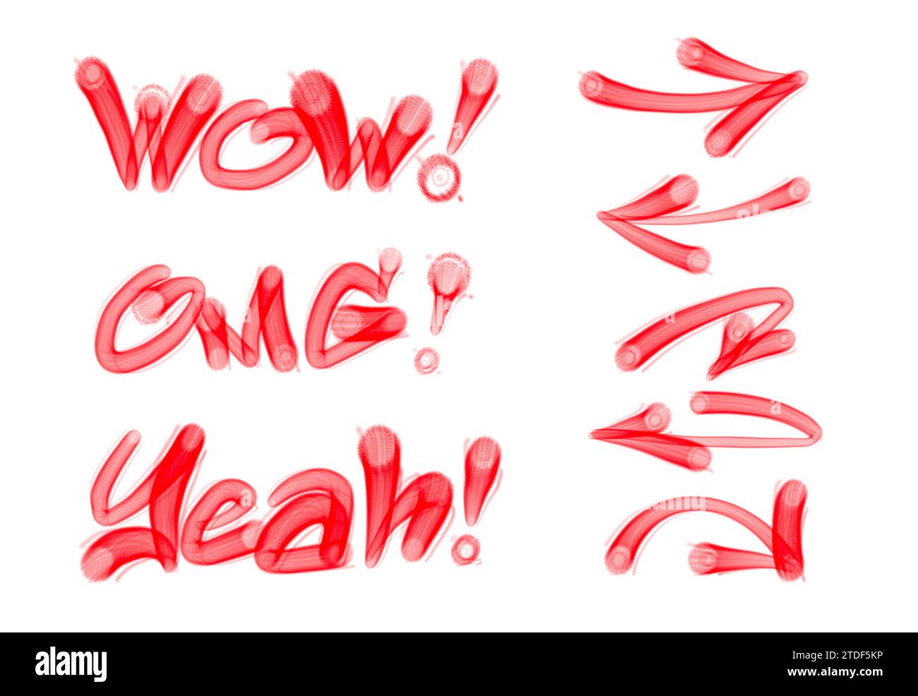 Collection of graffiti street art tags with words and symbols in red ...