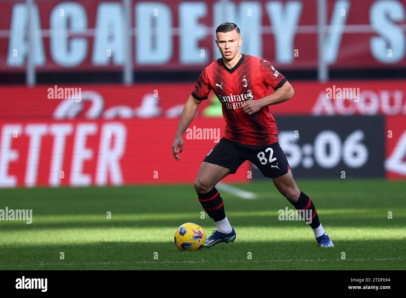 Jan-Carlo Simic of Ac Milan in action during the Serie A match beetween Ac Milan and Ac Monza at ...