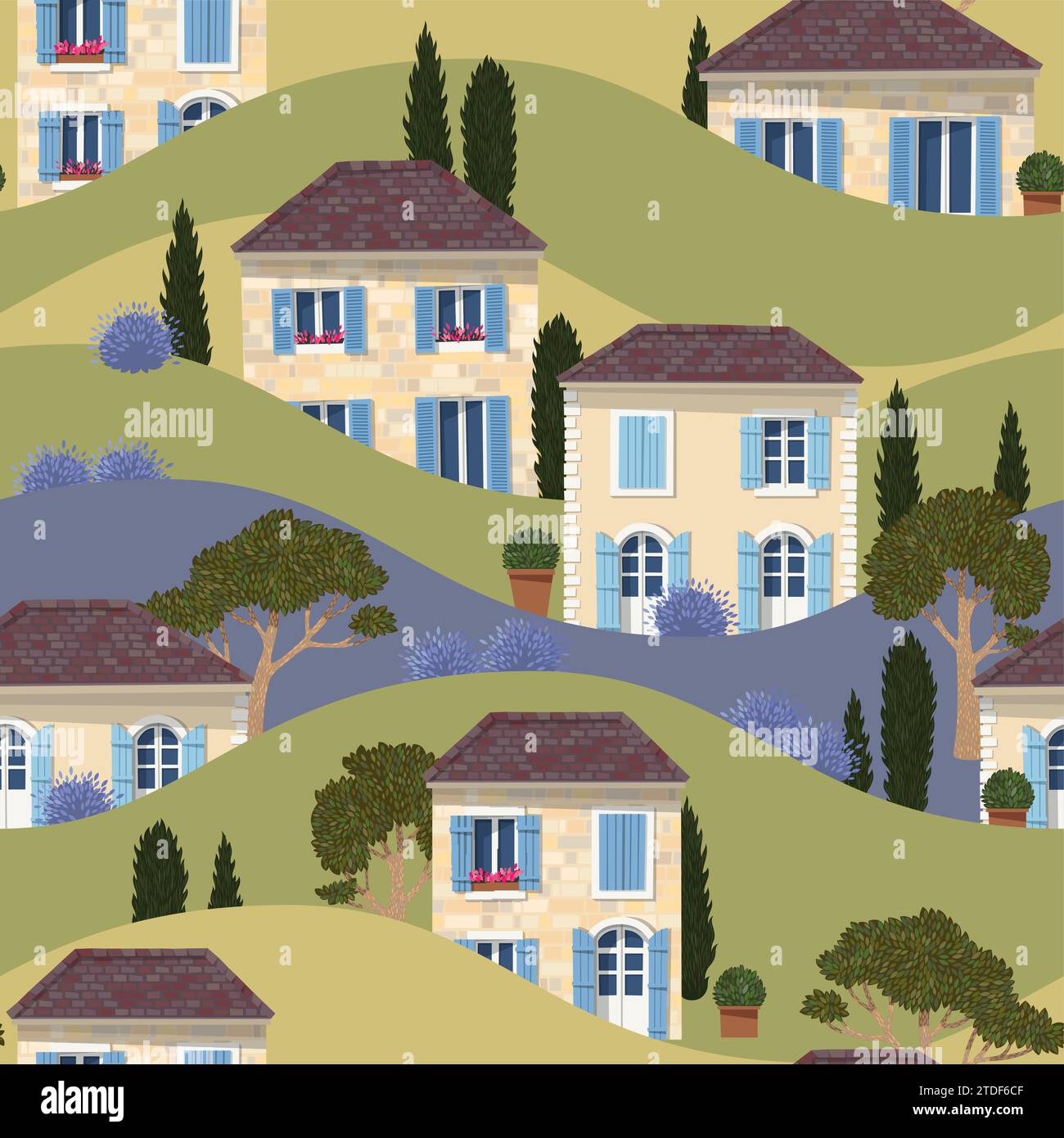 French town seamless pattern Stock Vector Image & Art - Alamy