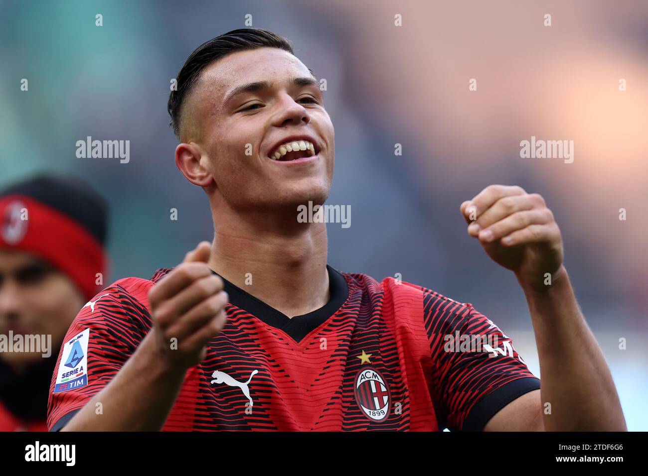 Jan-Carlo Simic of Ac Milan celebrates at the end of the Serie A match ...