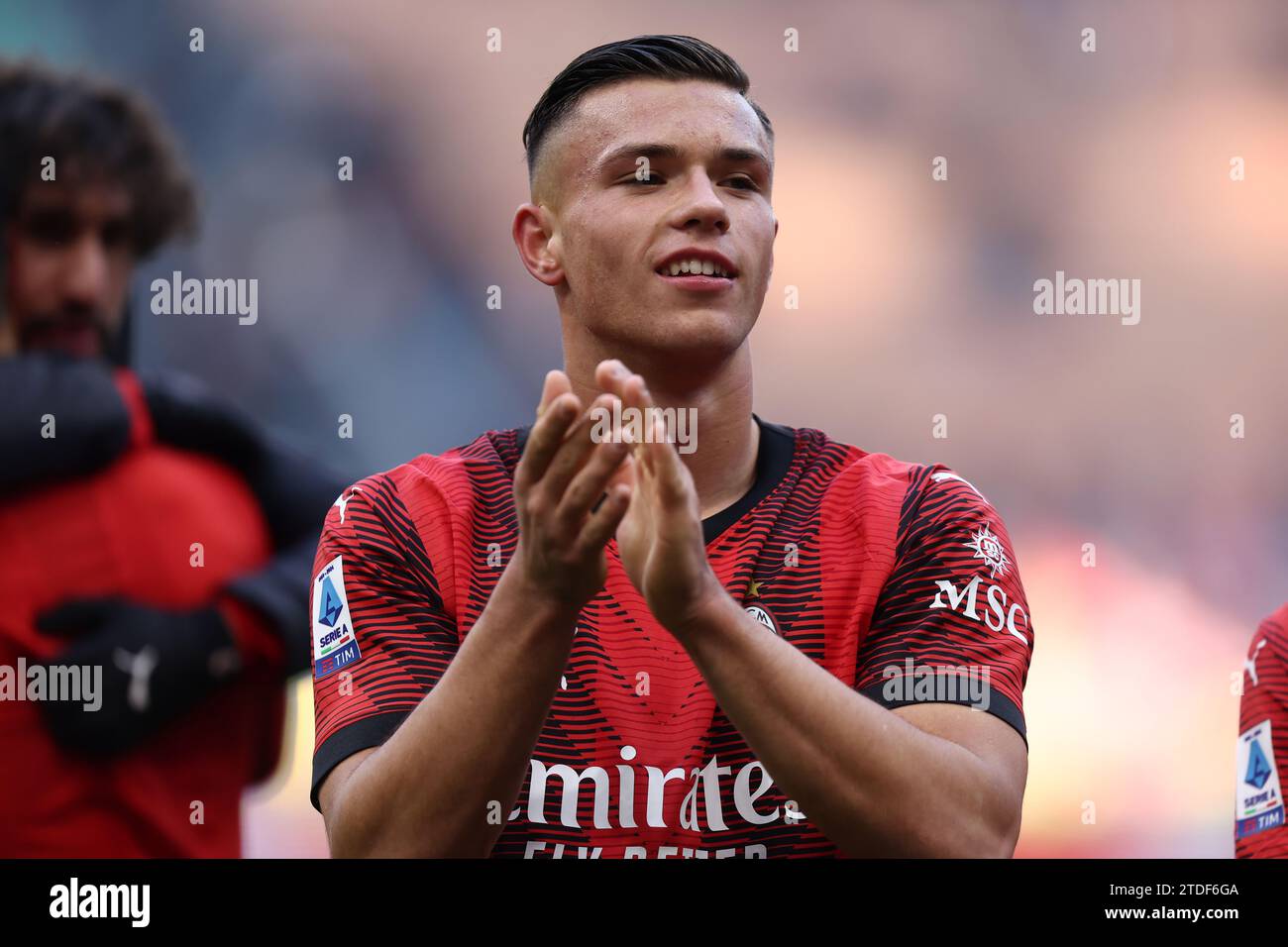 Jan-Carlo Simic of Ac Milan celebrates at the end of the Serie A match ...