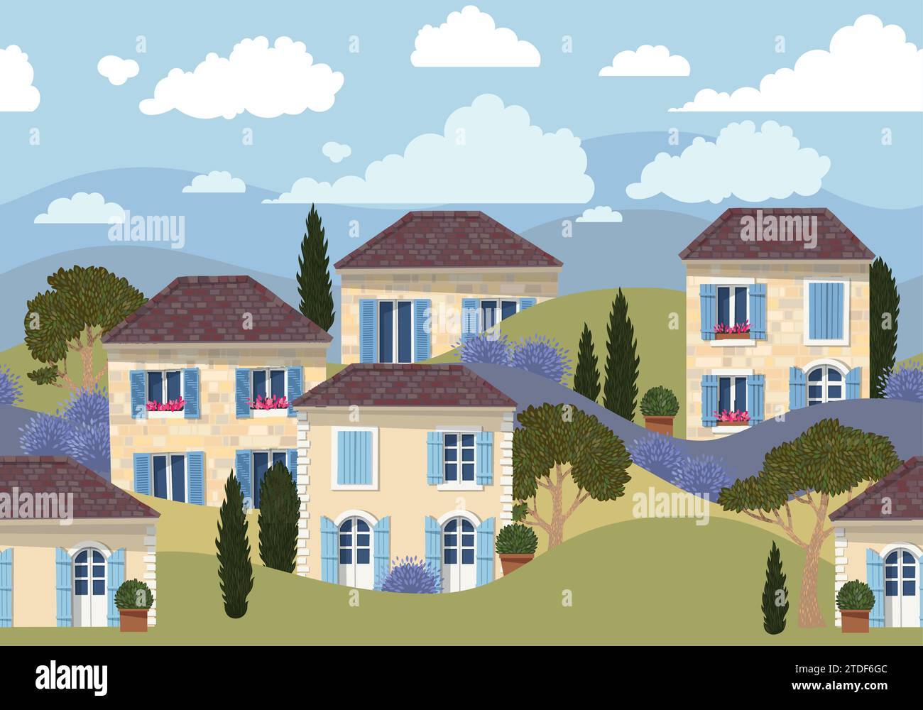 Medieval french street Stock Vector Images - Alamy