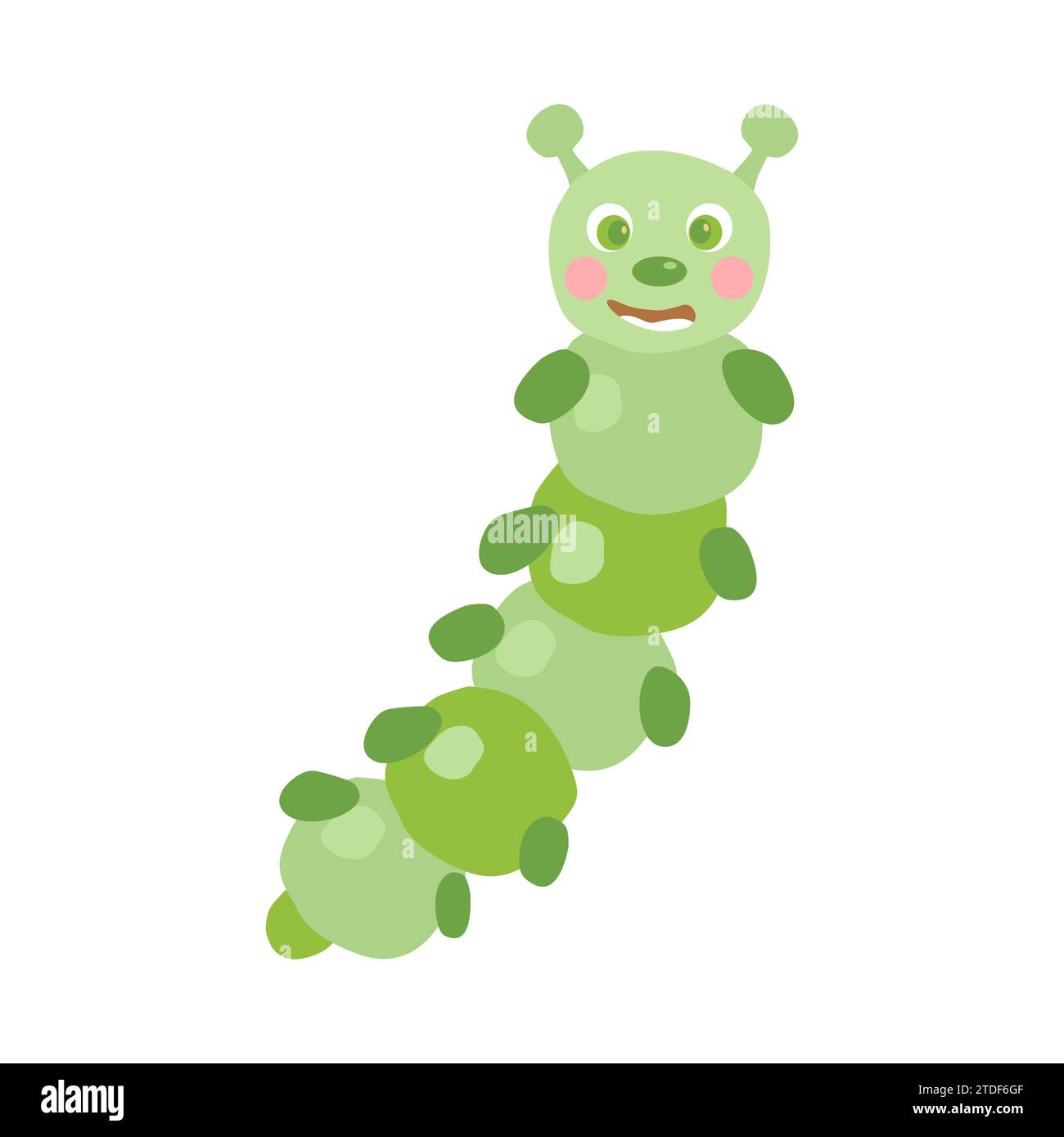 Cheerful caterpillar cartoon character, children books or textile ...