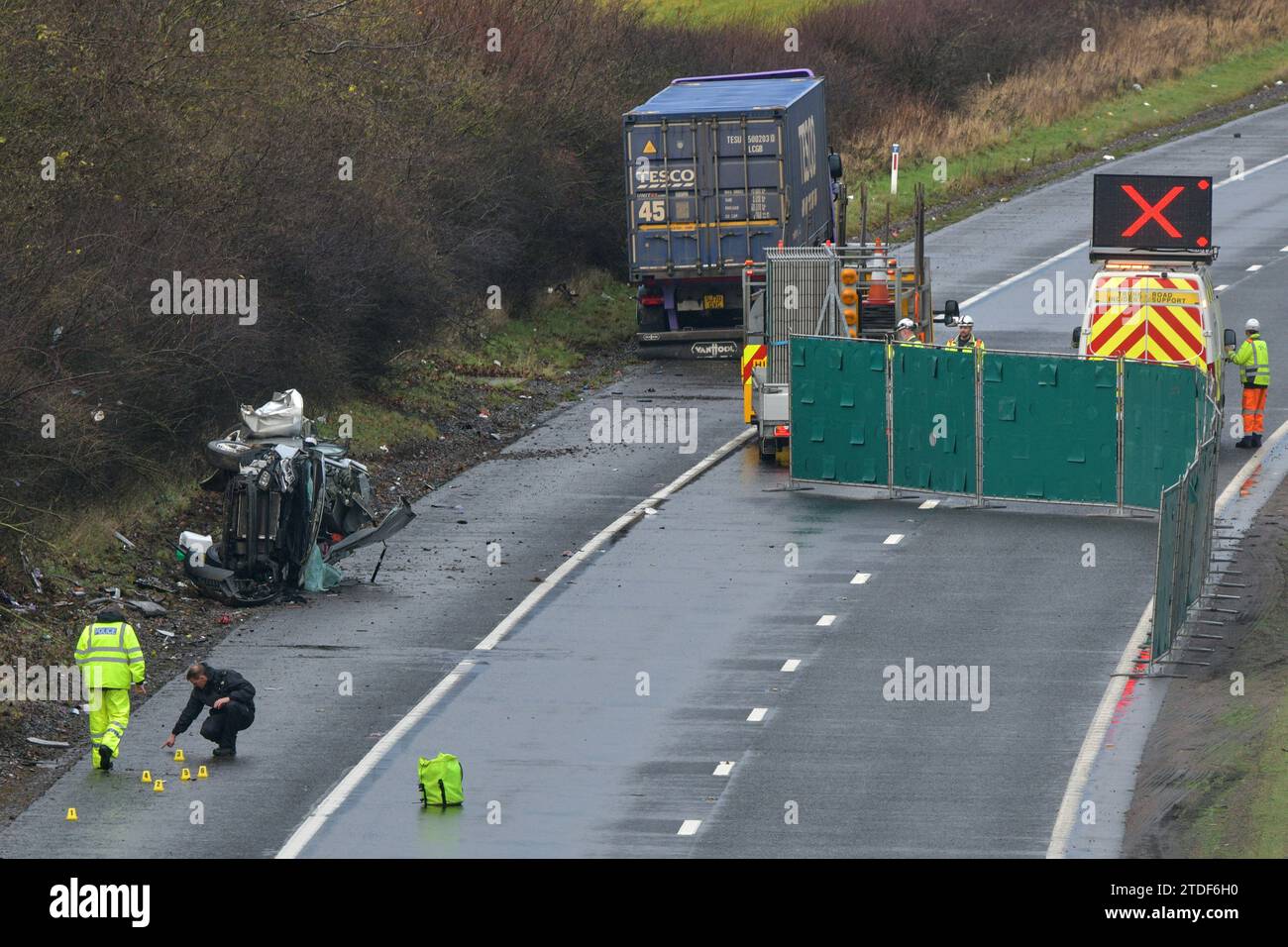 Edinburgh Scotland, UK 18 December 2023. Police Incident on the M8 ...