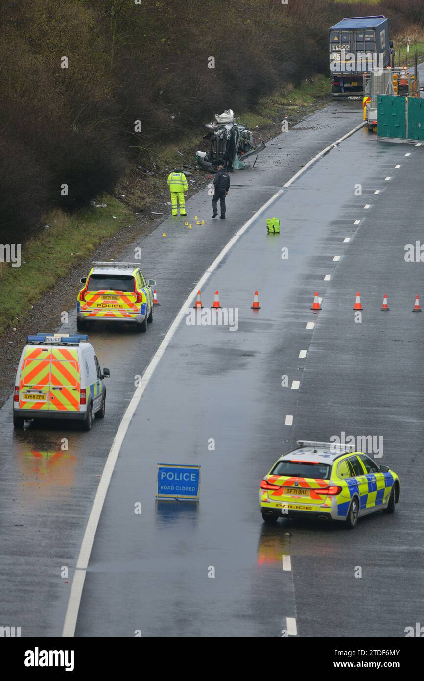 Edinburgh Scotland, UK 18 December 2023. Police Incident on the M8 ...