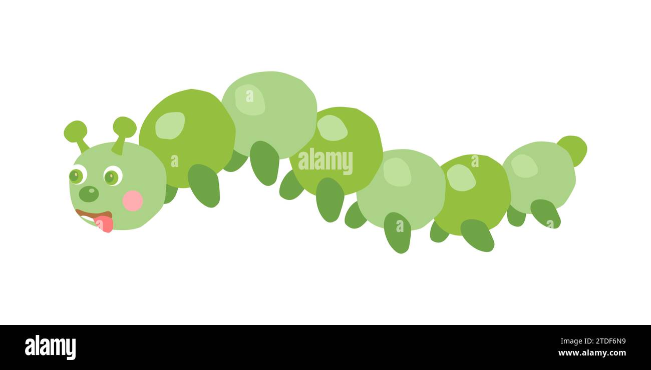 Cute caterpillar cartoon character, children books or textile design ...