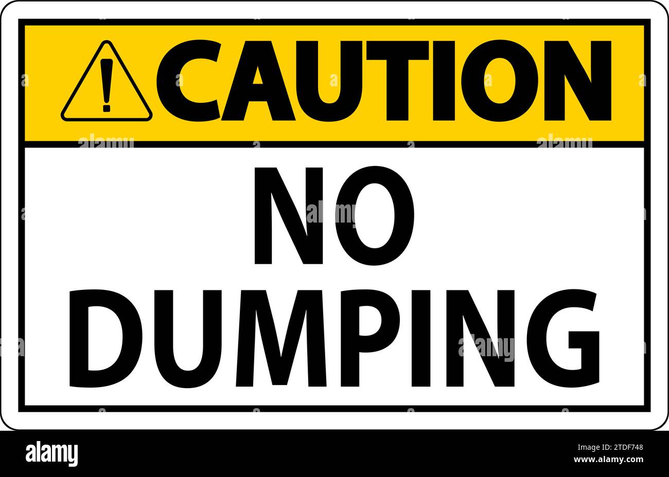 Caution No Dumping Sign Stock Vector Image & Art - Alamy
