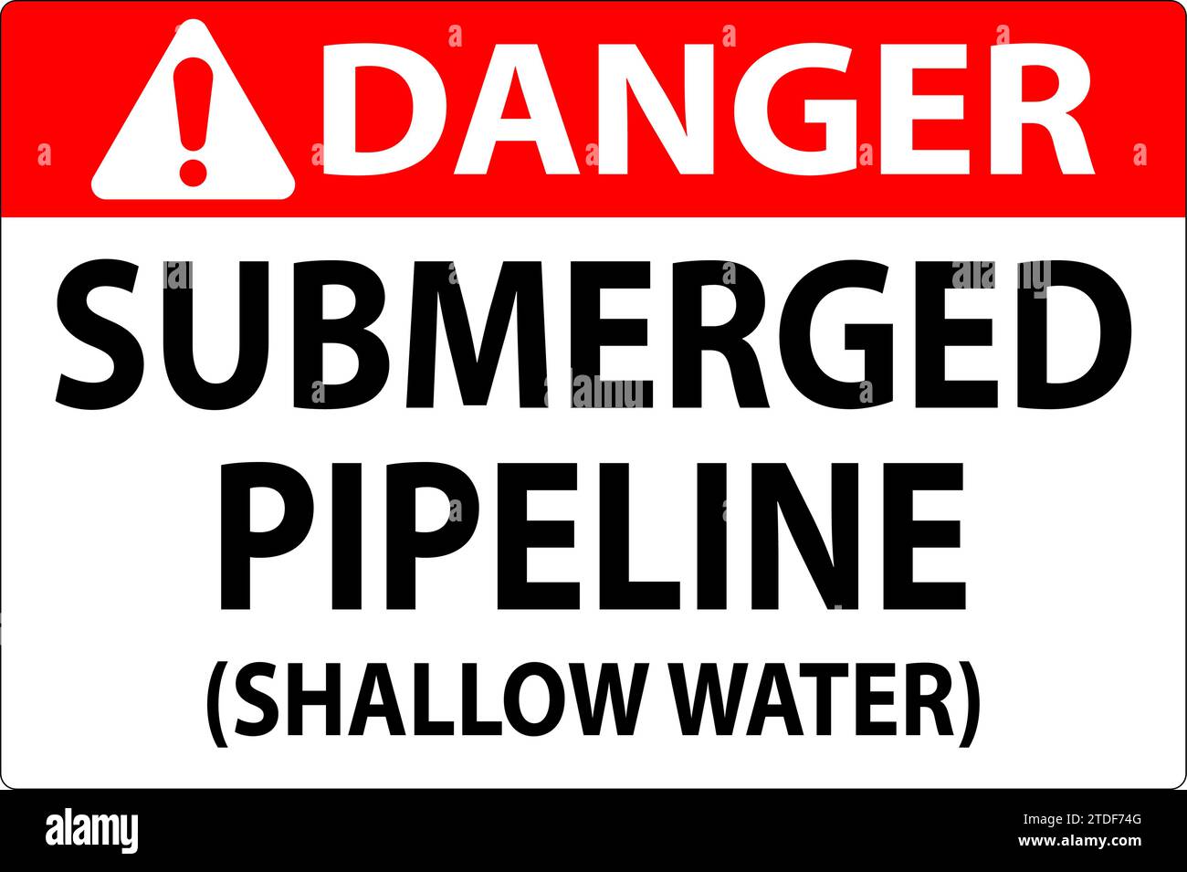 Danger Sign Submerged Pipeline (Shallow Water Stock Vector Image & Art ...
