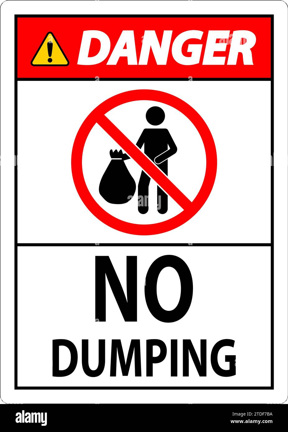 Danger No Dumping Sign Stock Vector Image & Art - Alamy