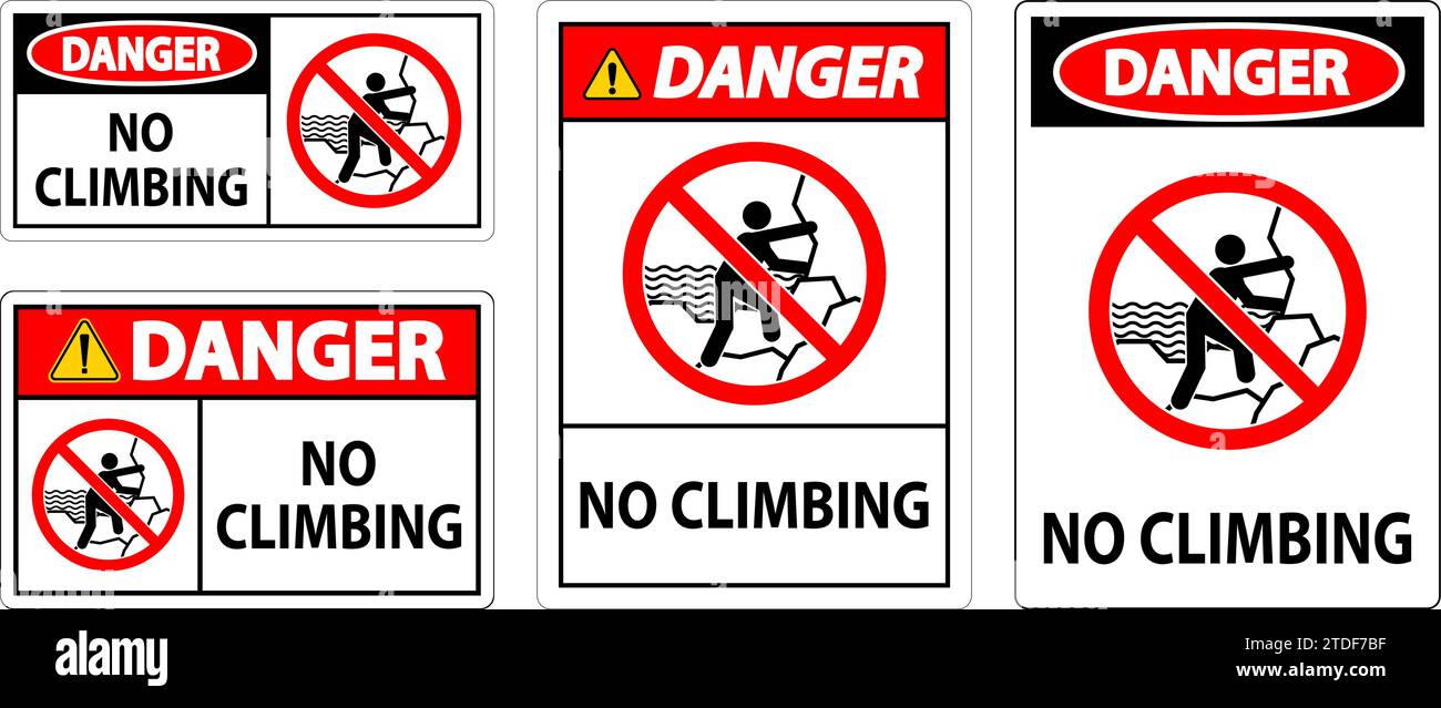 No Climbing Sign Danger - No Climbing Stock Vector Image & Art - Alamy