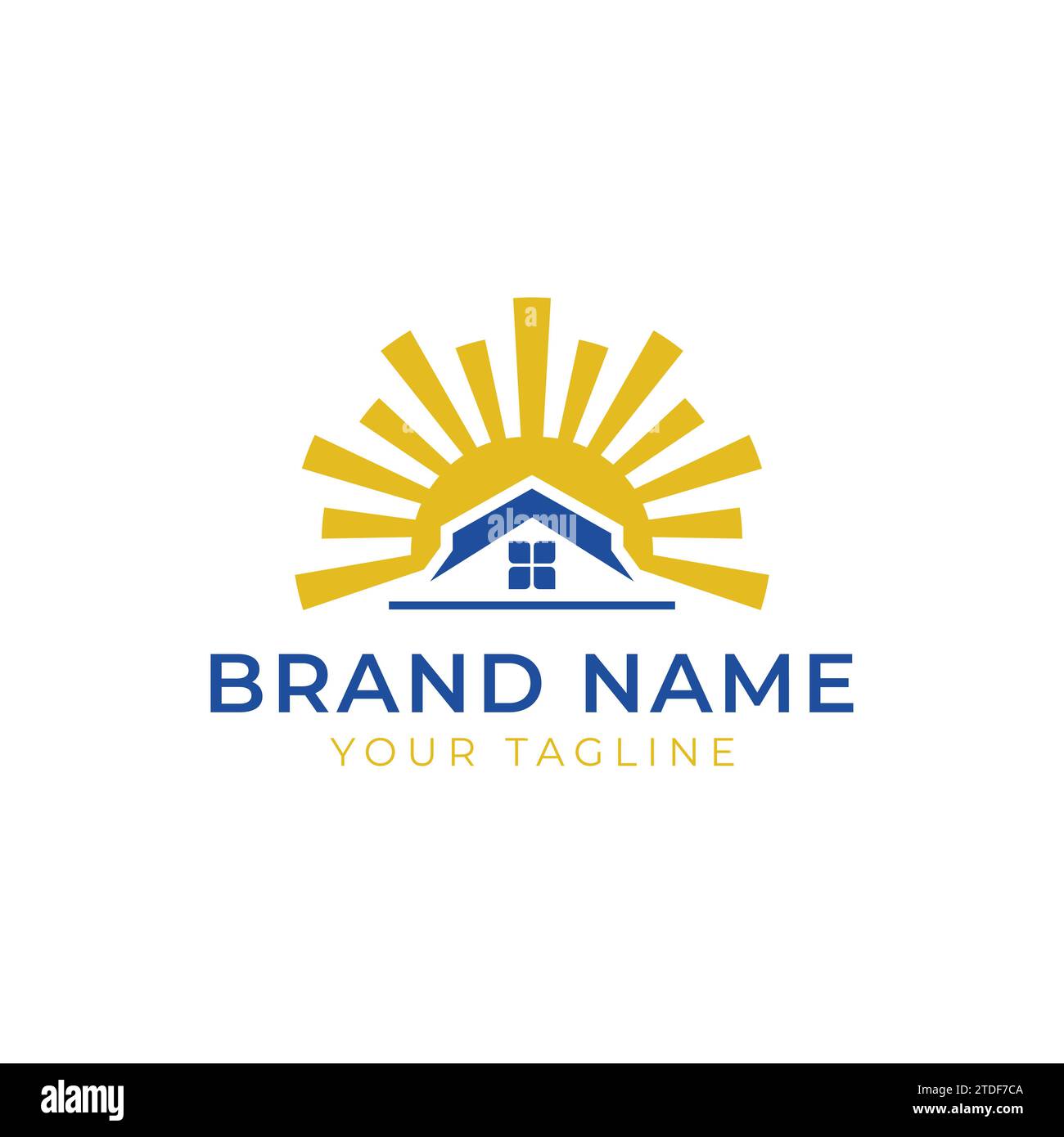 Sun house logo icon design vector image. House with sun icon on white ...