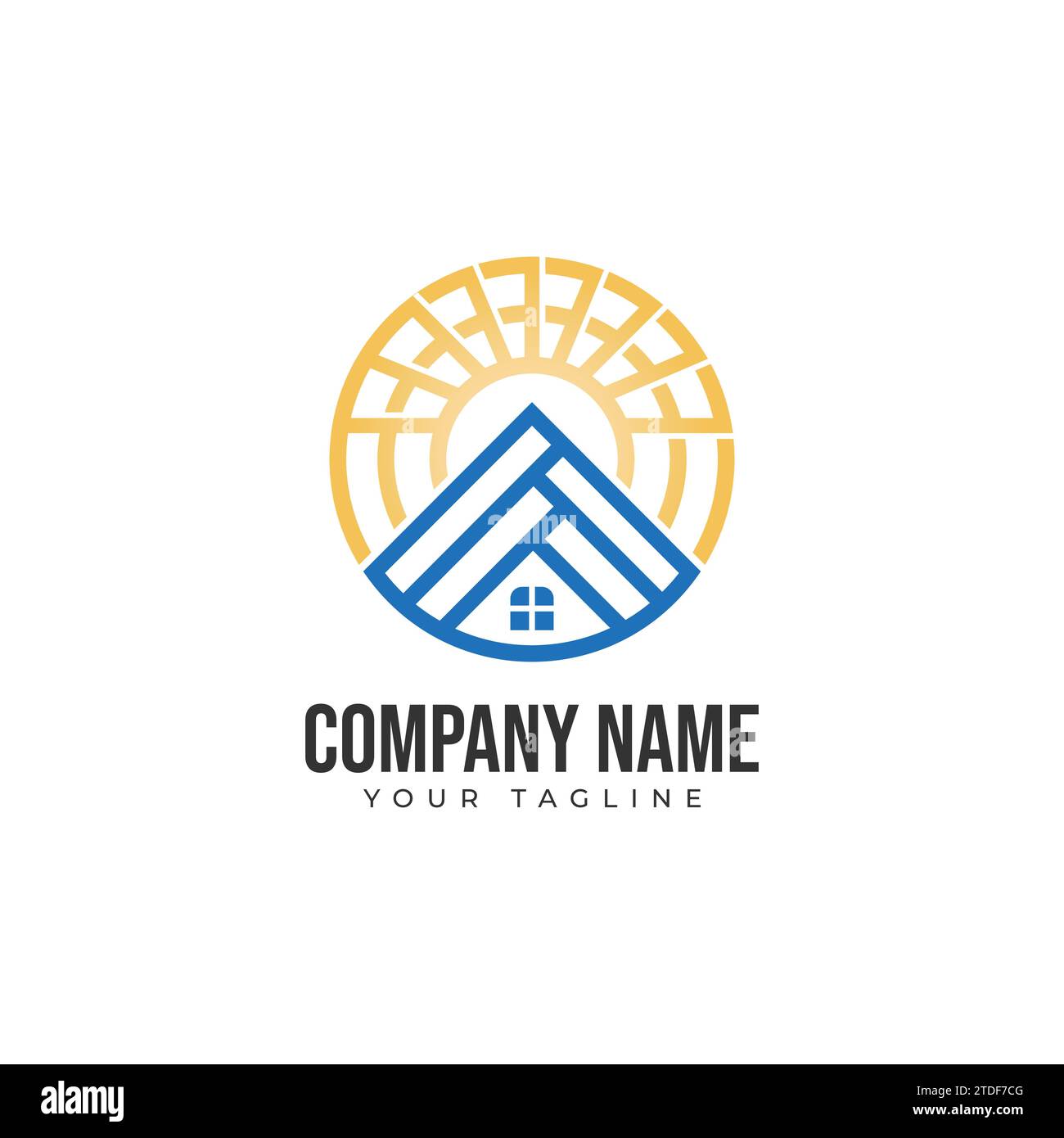 Sun house logo icon design vector image. House with sun icon on white ...