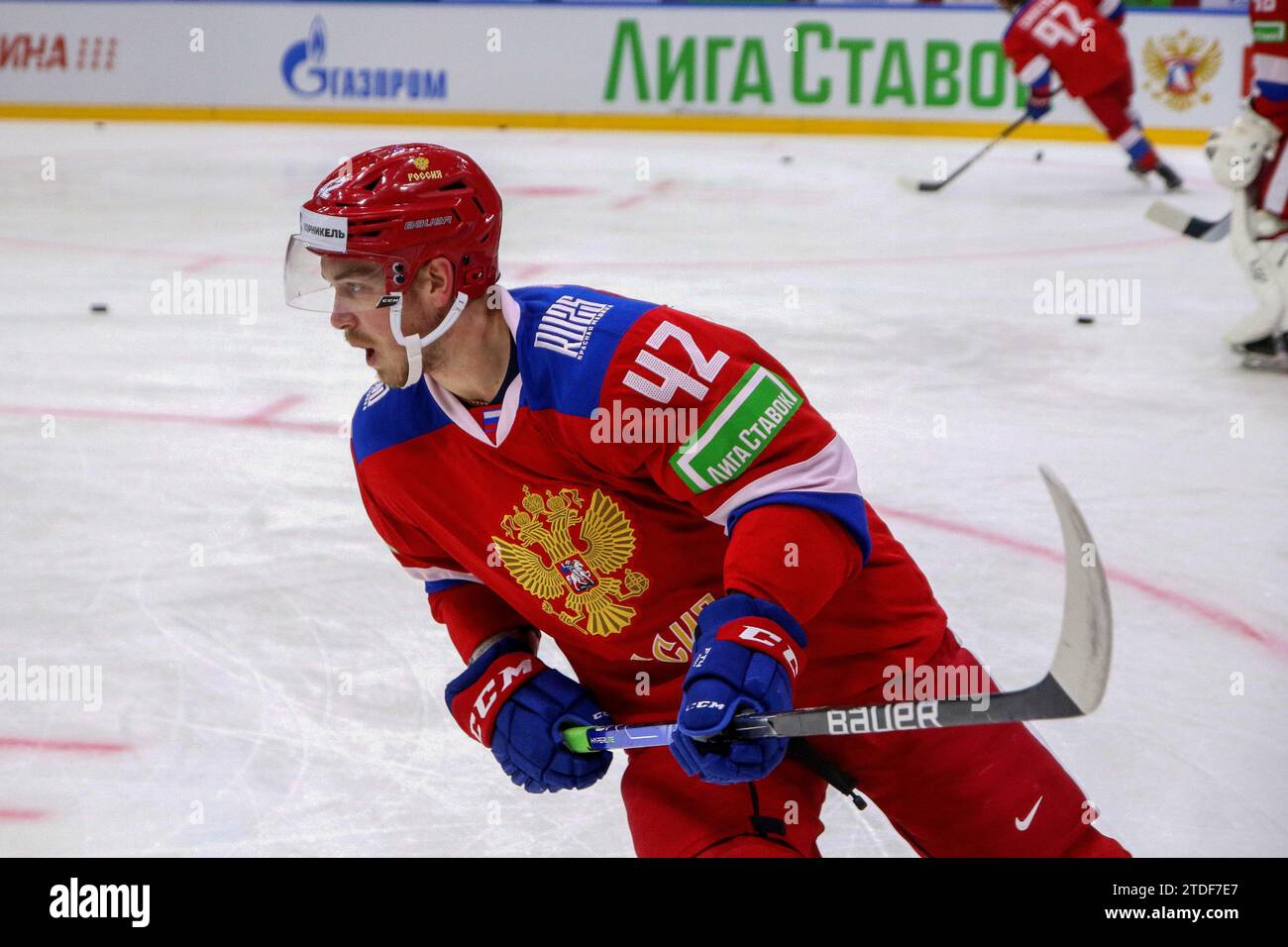 Russia 25 national hockey team player, Mikhail Vorobyov (42) seen in ...