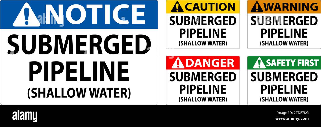 Danger Sign Submerged Pipeline (Shallow Water Stock Vector Image & Art ...