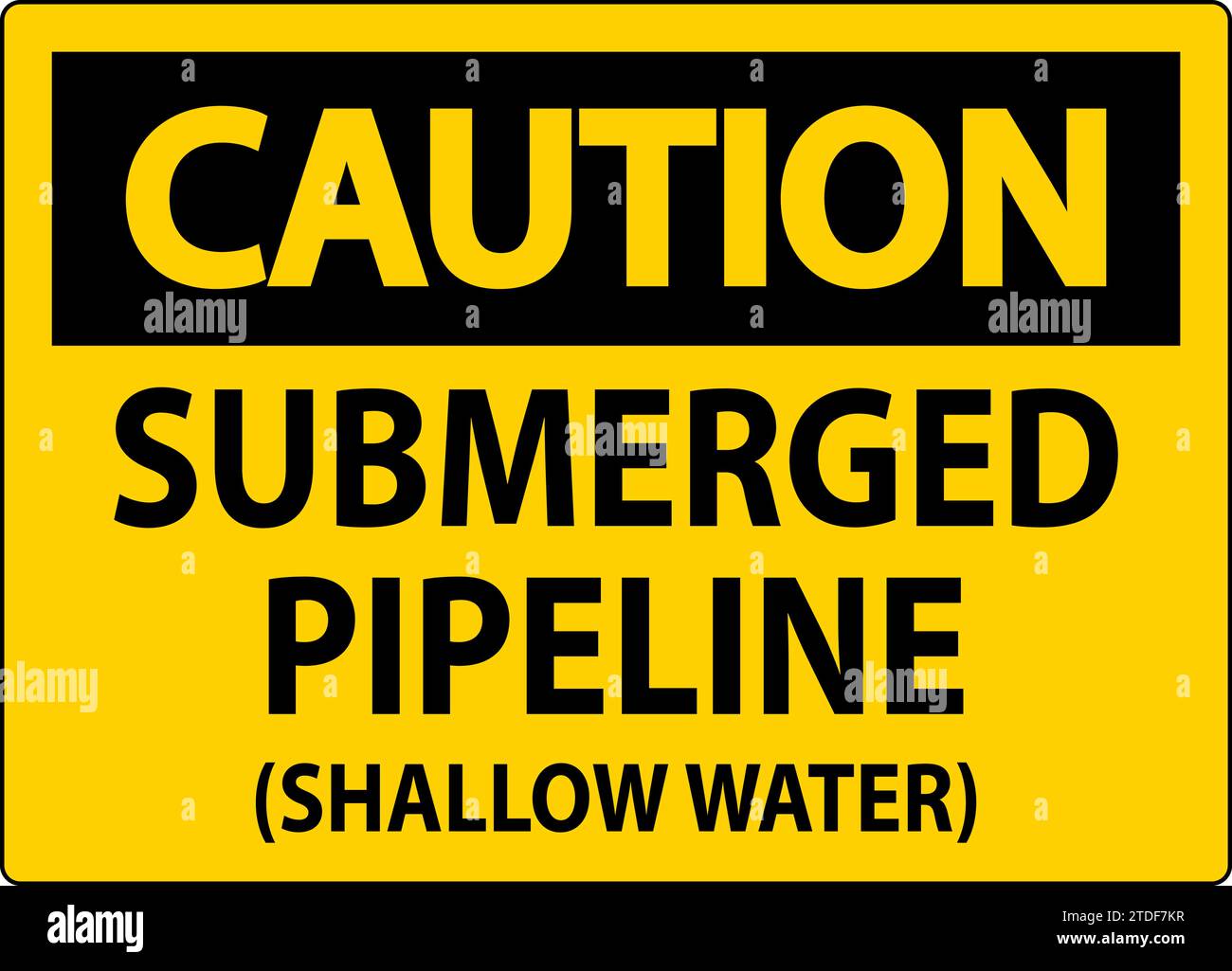 Caution Sign Submerged Pipeline (Shallow Water Stock Vector Image & Art ...