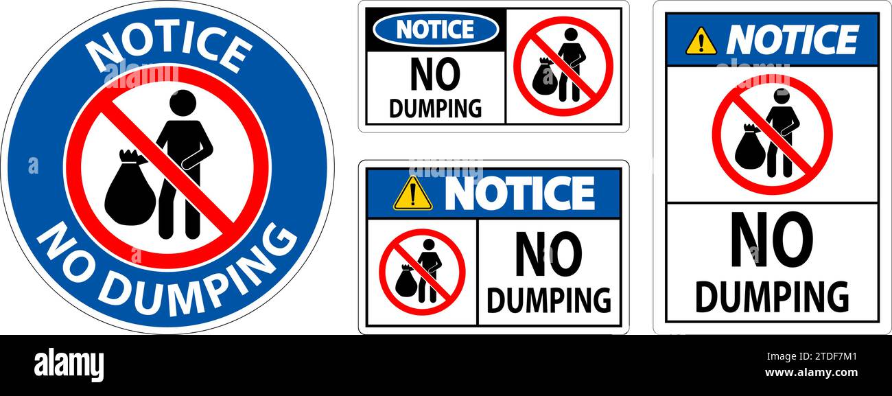 Notice No Dumping Sign Stock Vector Image & Art - Alamy