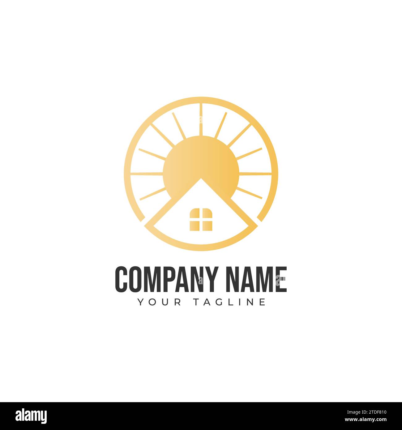 Sun house logo icon design vector image. House with sun icon on white ...