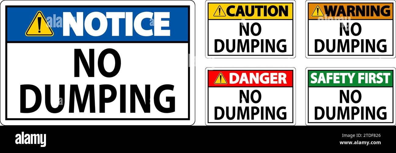 Notice No Dumping Sign Stock Vector Image & Art - Alamy