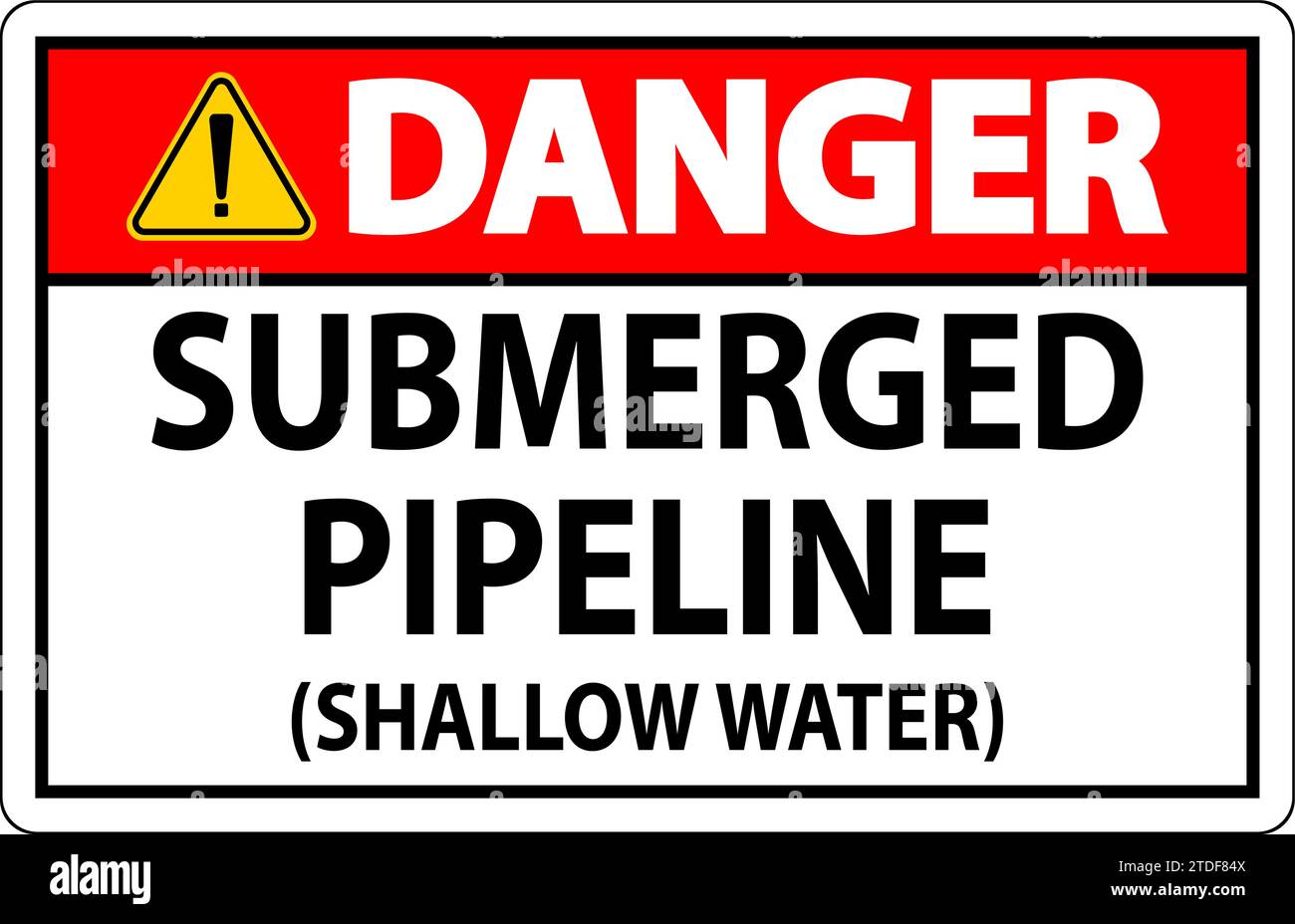 Danger Sign Submerged Pipeline (Shallow Water Stock Vector Image & Art ...
