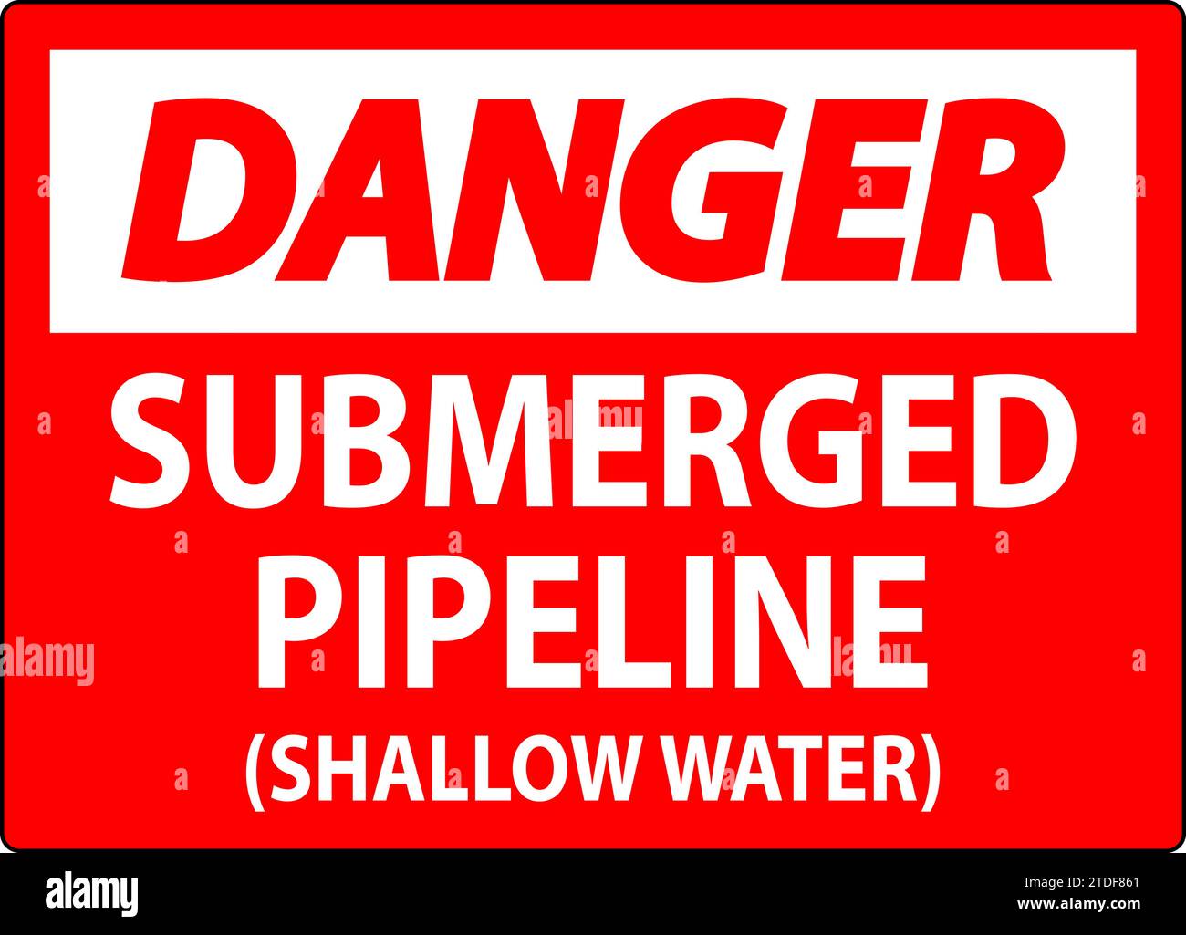 Danger Sign Submerged Pipeline (Shallow Water Stock Vector Image & Art ...